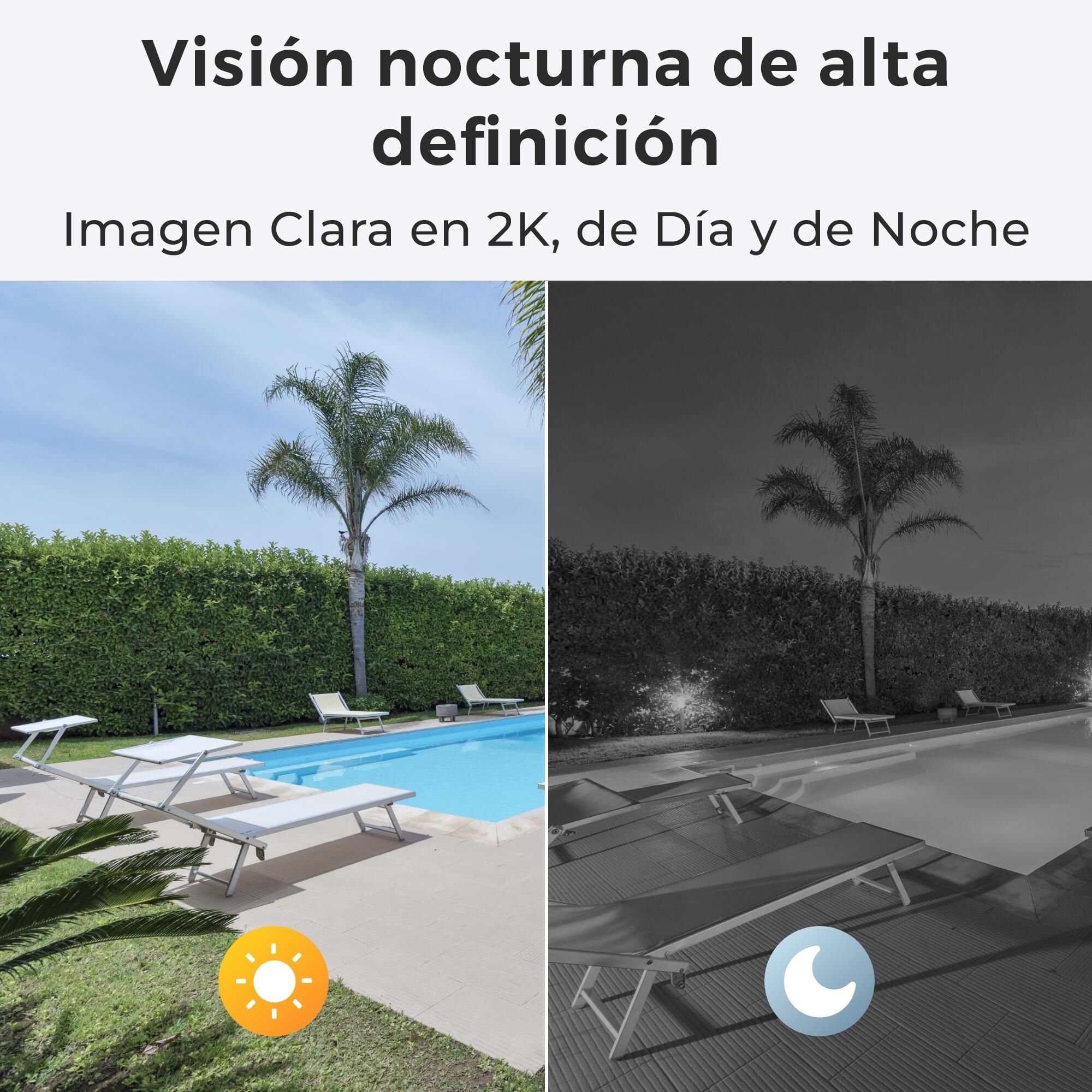 Cámara de videovigilancia 3MP Recargable P&T con visión nocturna ...