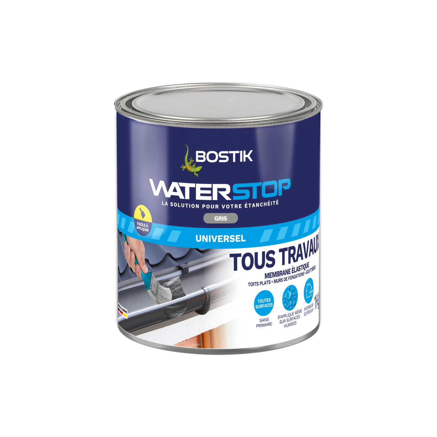 Membrane d'étanchéité Waterstop tous travaux Gris BOSTIK 1 kg | Leroy ...