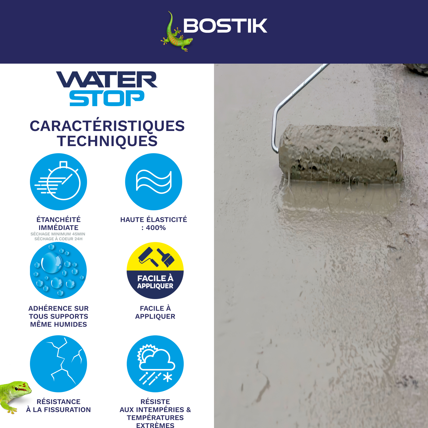 Membrane d'étanchéité Waterstop Gris BOSTIK 14KG | Leroy Merlin