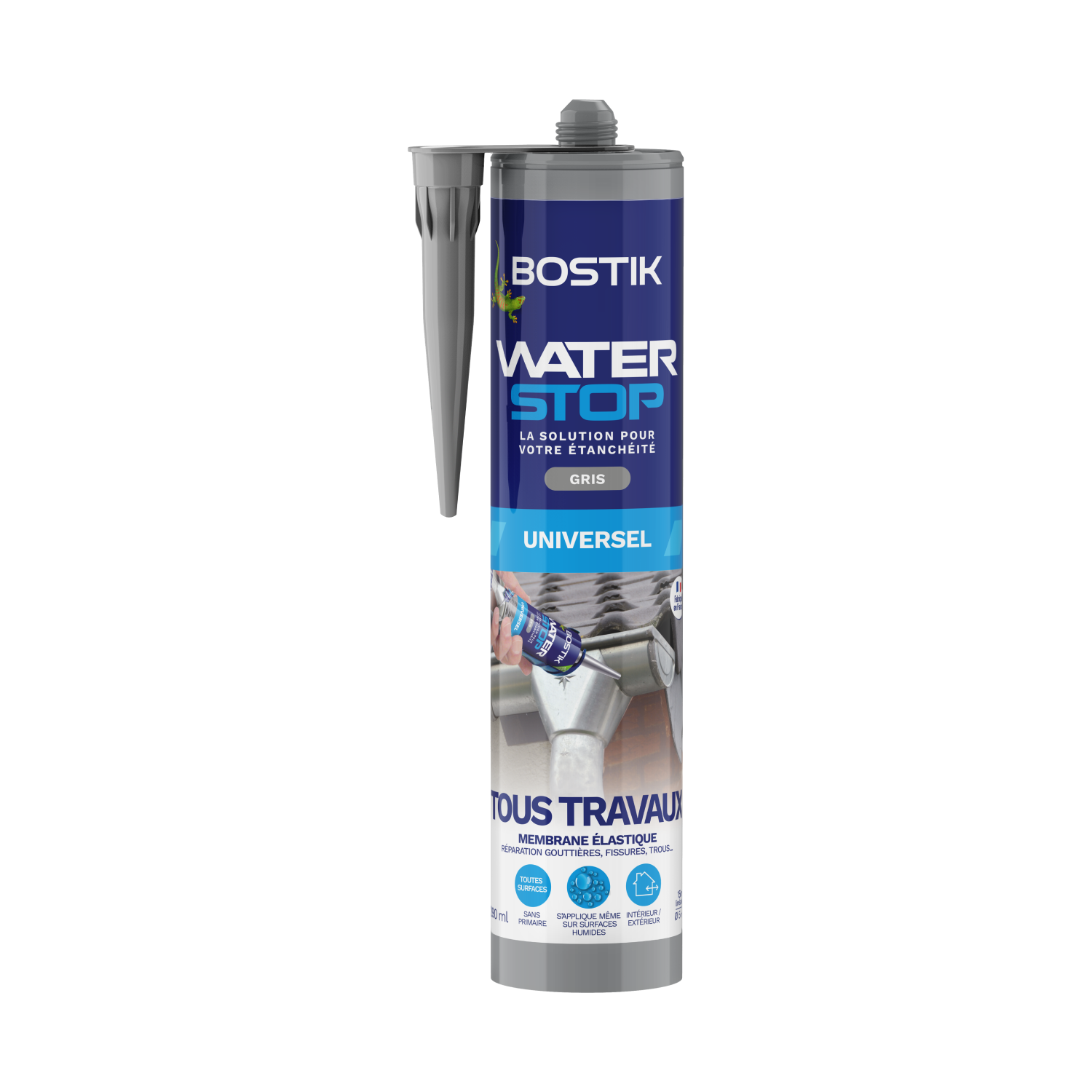 Membrane d'étanchéité Waterstop tous travaux Gris BOSTIK, 290 ml ...
