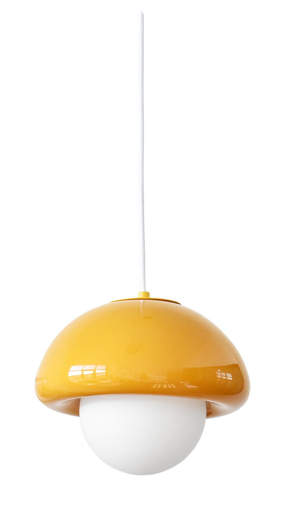 Suspension Pop champi verre, jaune, Diam.25 cm, E27 | Leroy Merlin