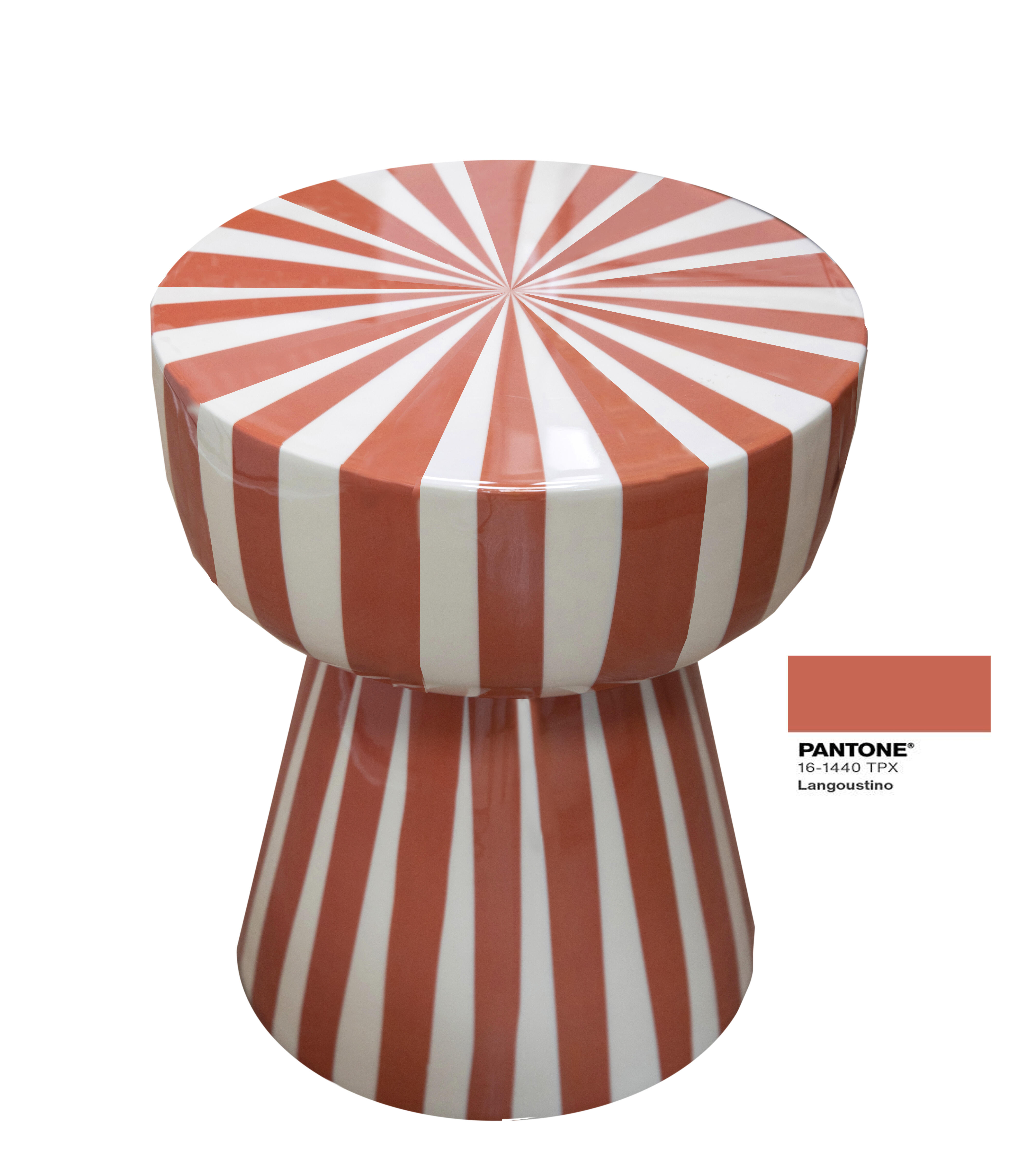 Table d'appoint rayée Tam, rouge et blanc l.41 cm x L.34 cm | Leroy Merlin