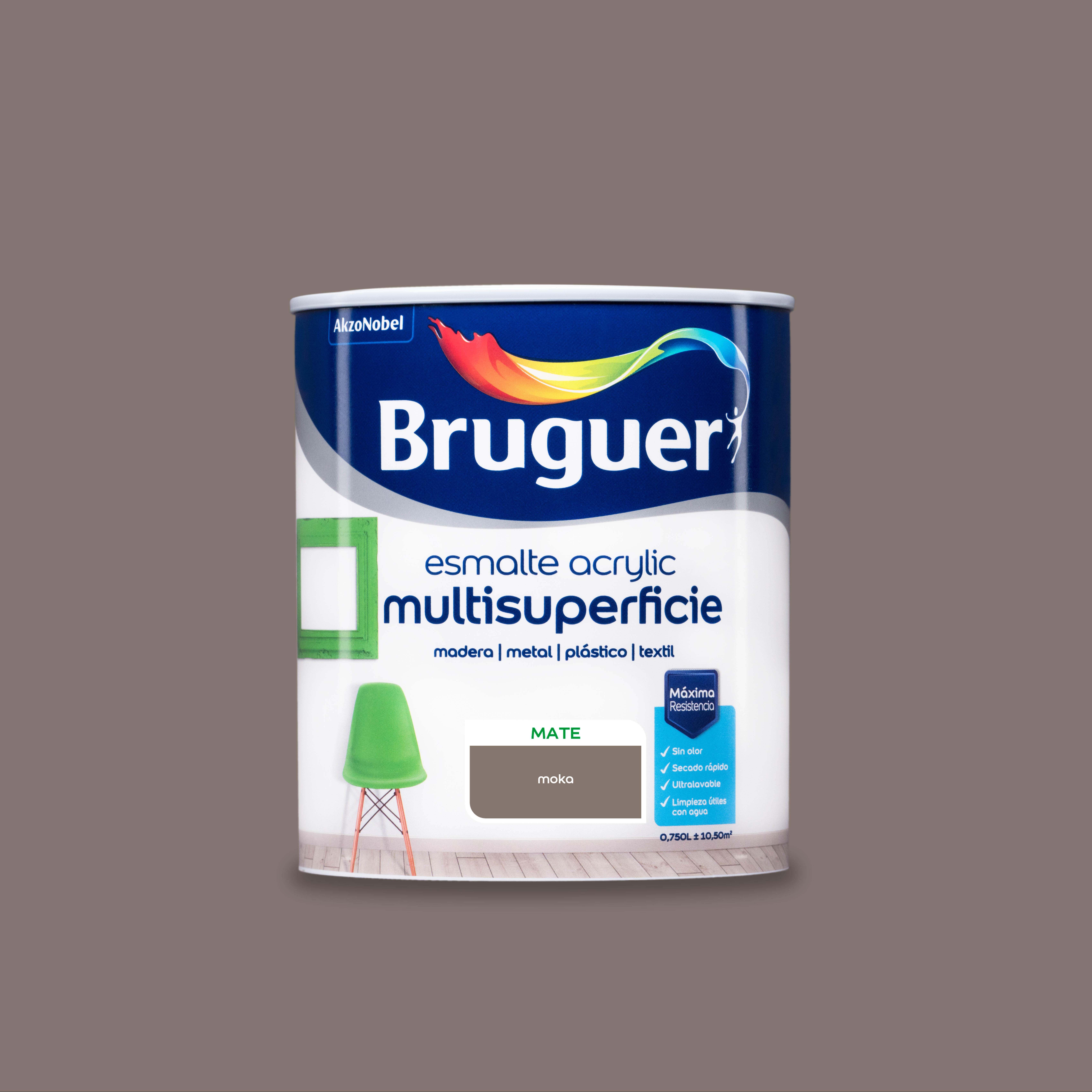 Esmalte de interior Acrylic BRUGUER color moka mate 750ml para puertas ...