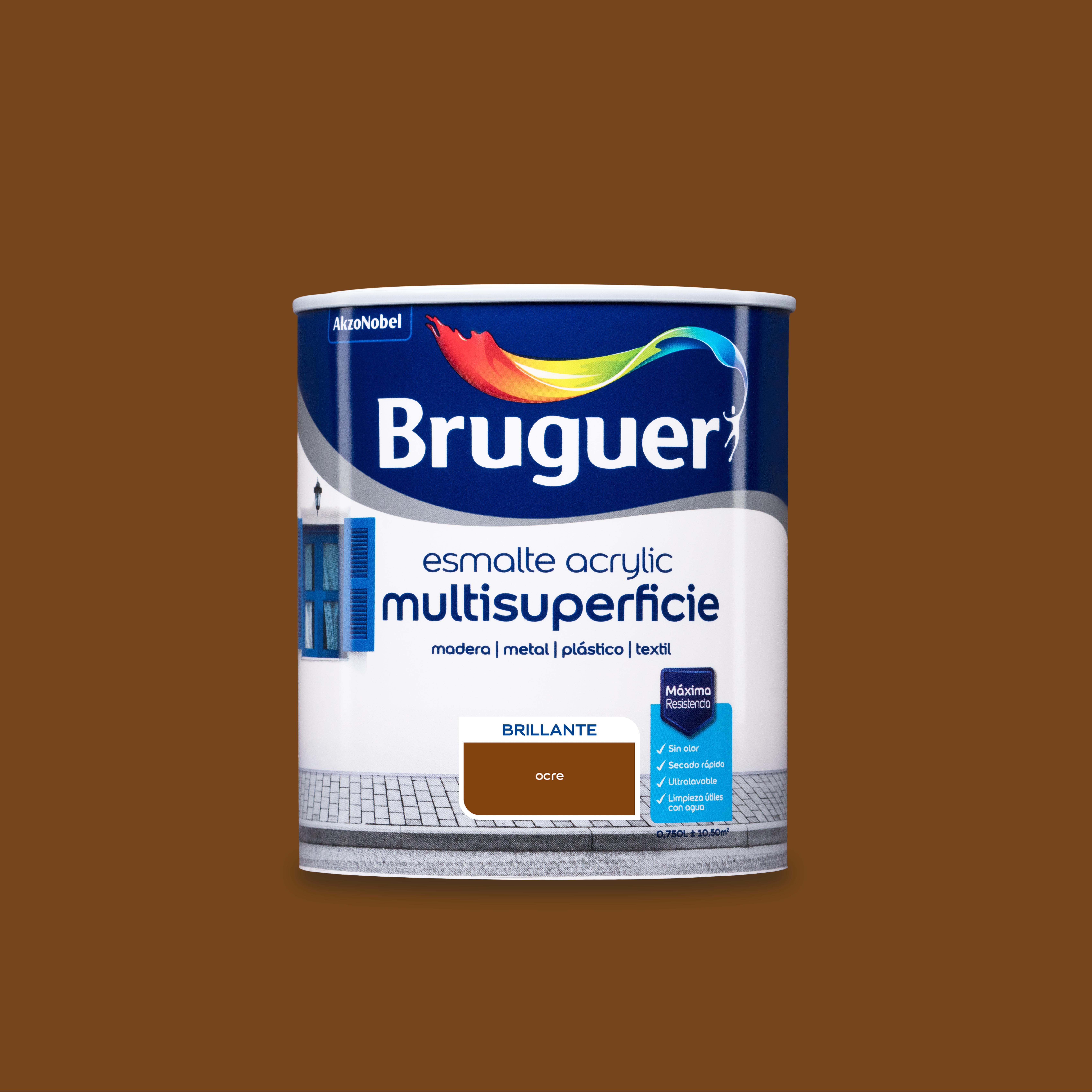 Esmalte de interior Acrylic BRUGUER color ocre brillante 750ml para ...