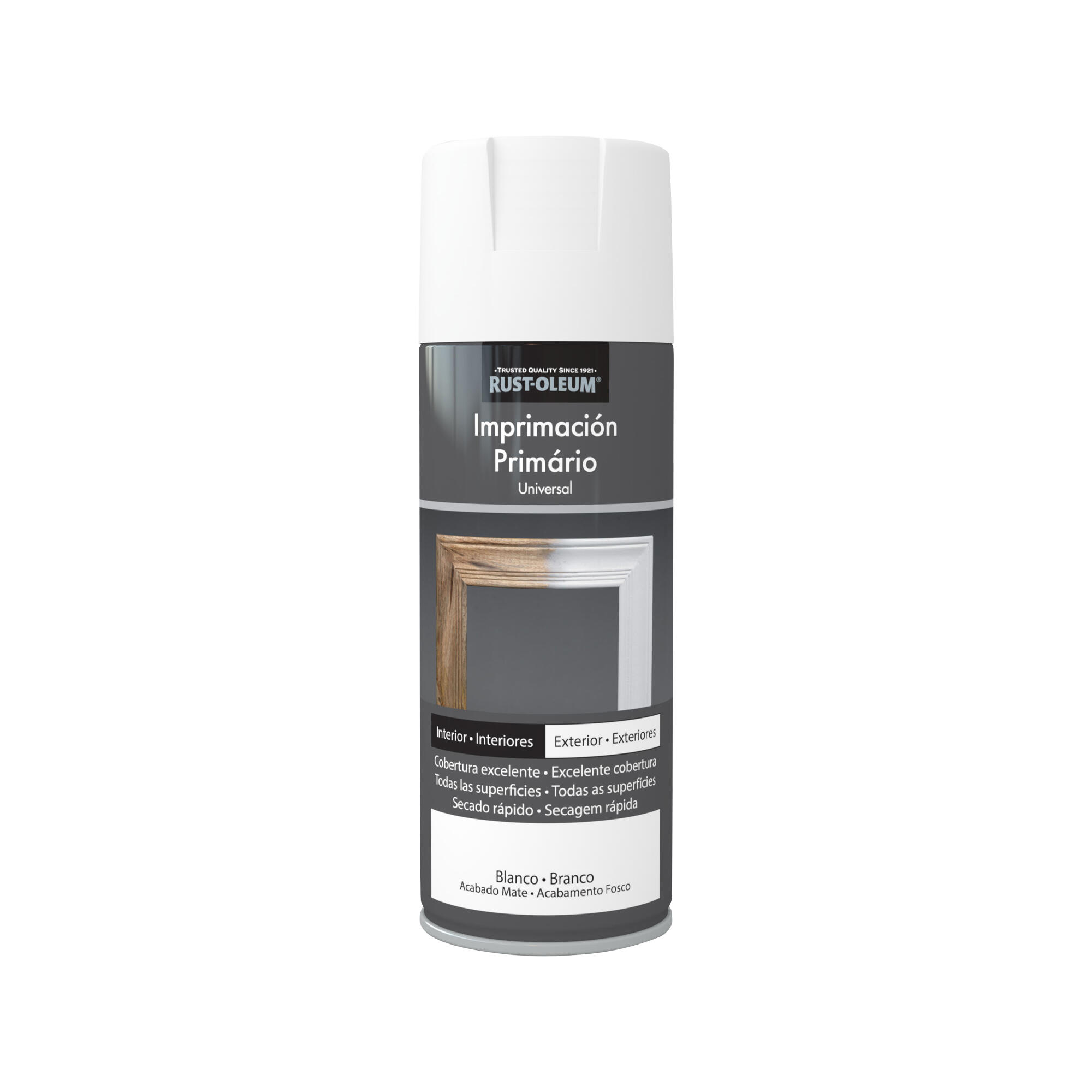 Spray imprimación Rust-Oleum blanco mate 400 ml | Leroy Merlin