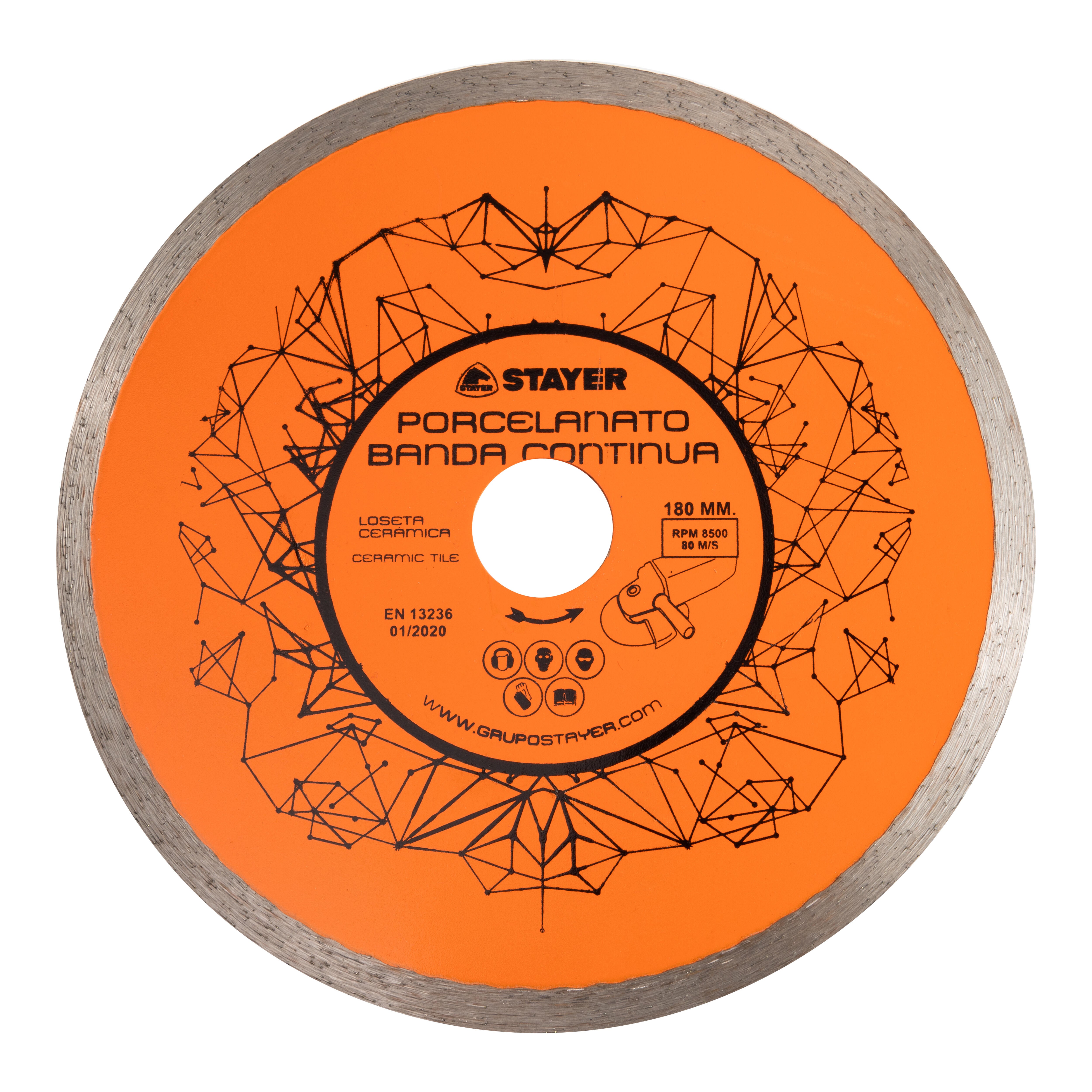 DISCO DIAMANTE BANDA CONTINUA PORCELÂNICO 180mm STAYER | Obramat