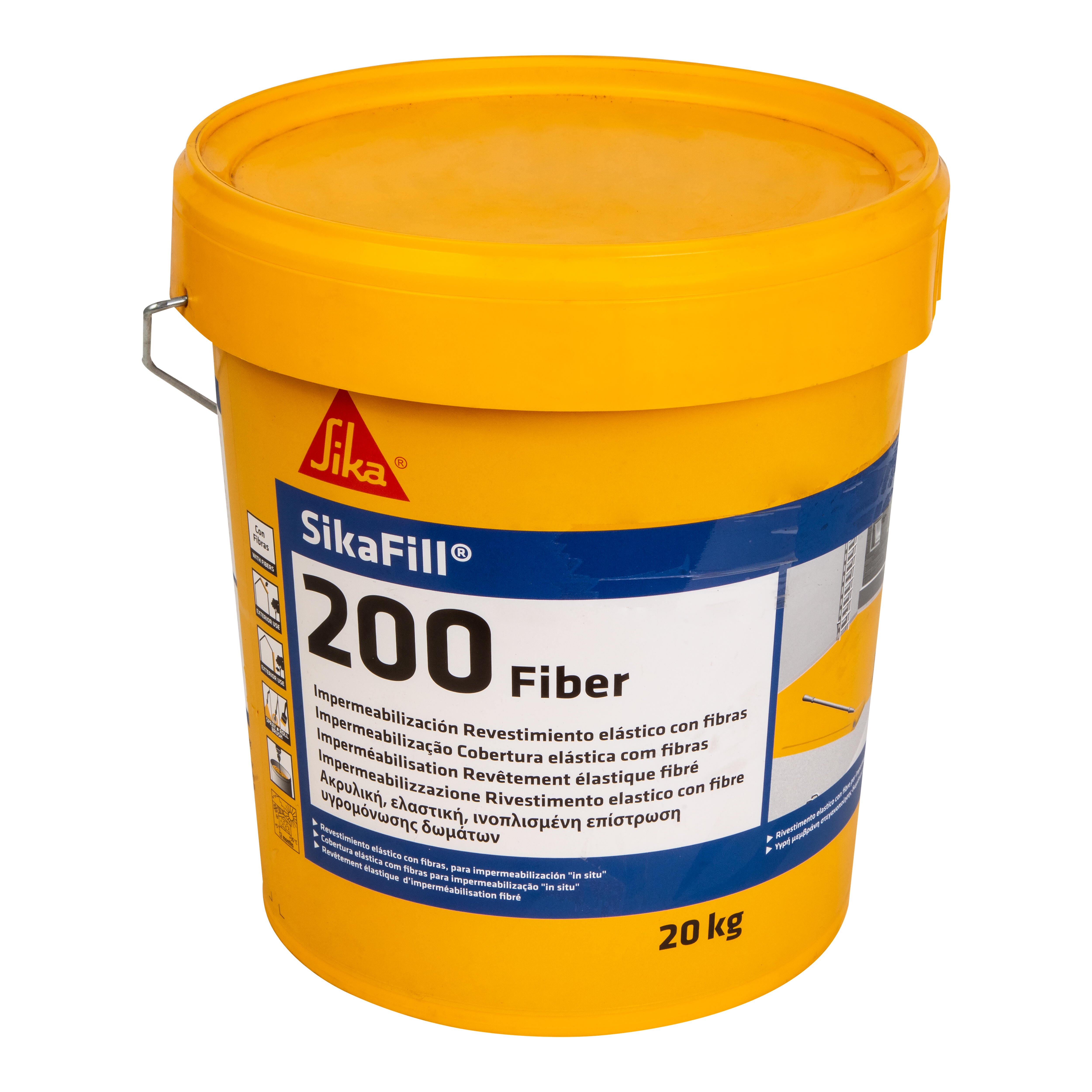 REVESTIMIENTO ELÁSTICO SIKAFILL-200 FIBRAS 20 KG BLANCO | Obramat