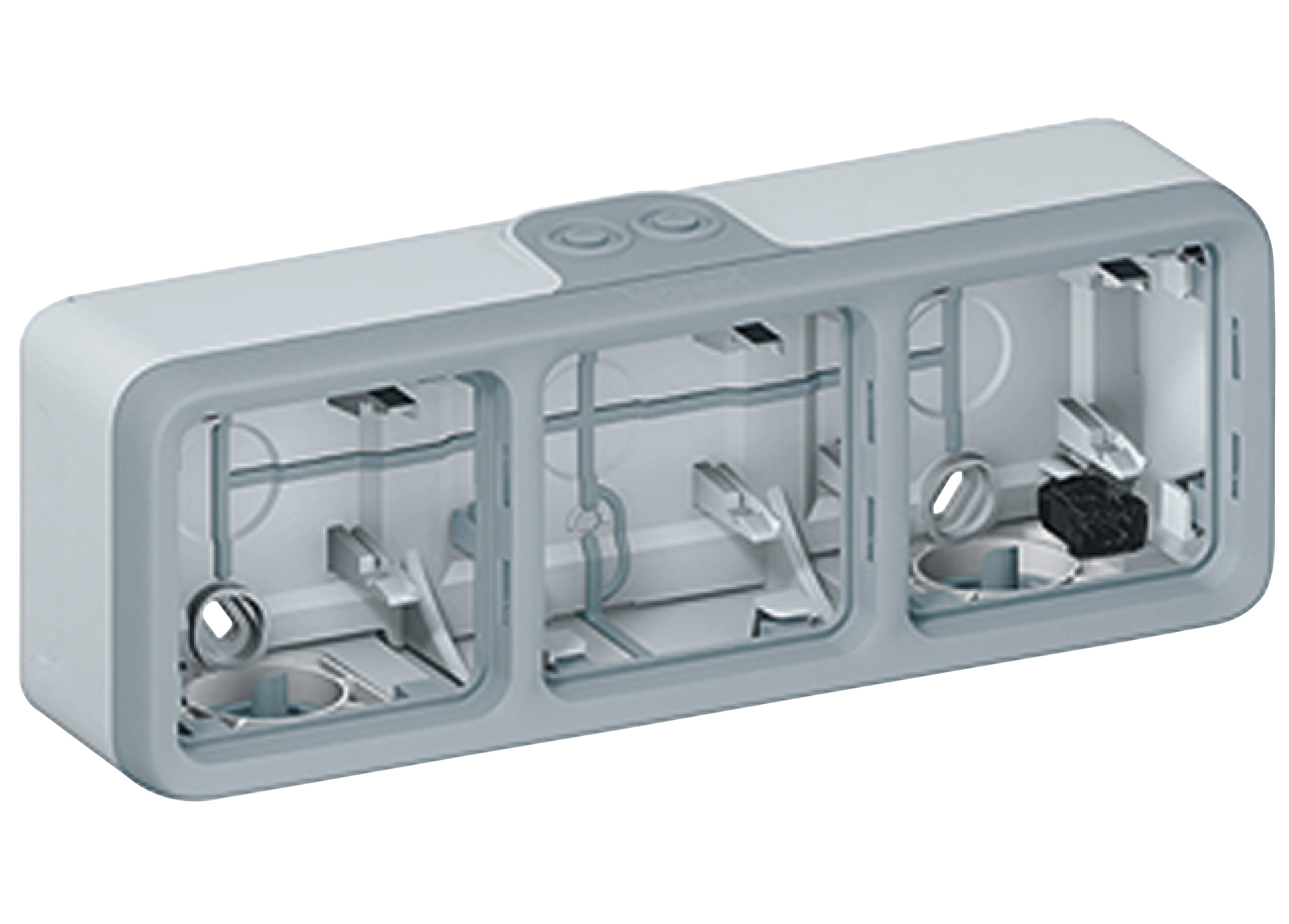 CAJA TRIPLE SUPERFICIE SERIE PLEXO COMPONIBLE IP55 | Obramat
