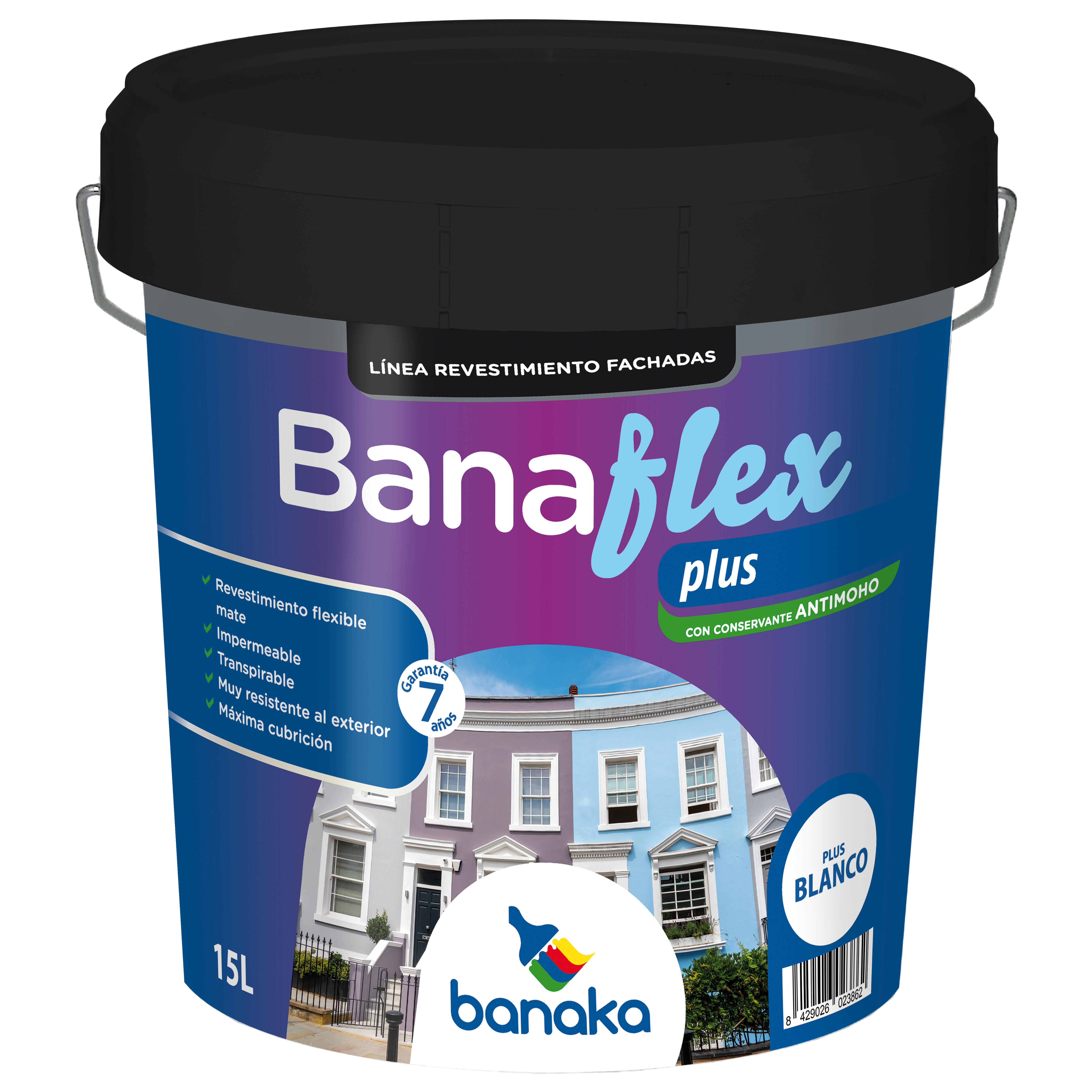 REVESTIMIENTO FACHADA MATE BANAFLEX 15L BLANCO | Obramat