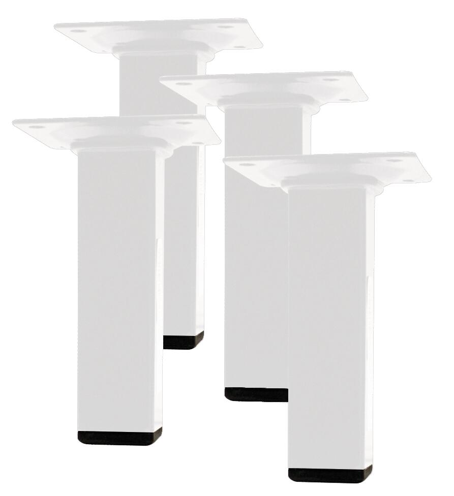 PATA MUEBLE ACERO CUADRADA H 100 MM 25 X 25 MM BLANCA. 4 UDS | Obramat