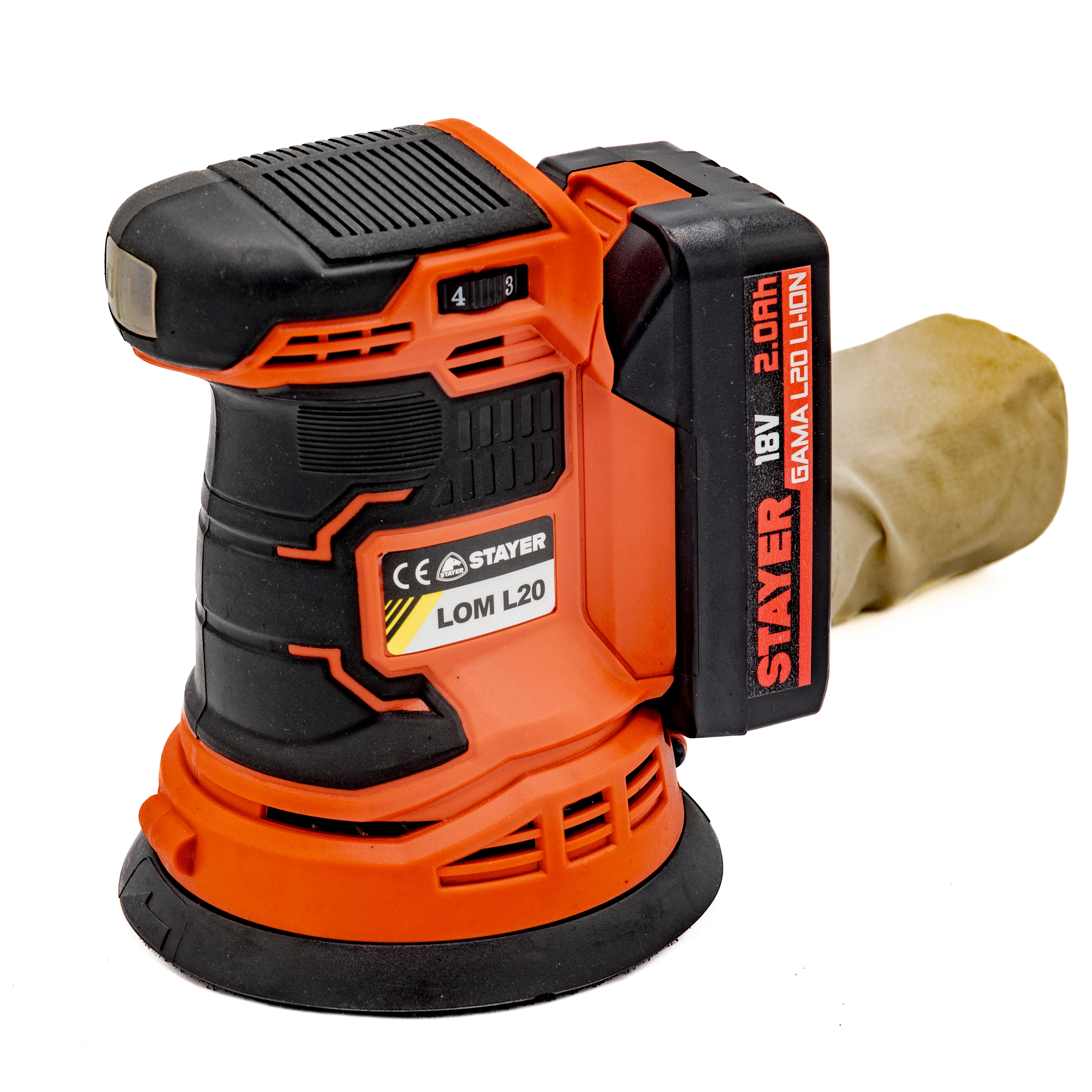 LIXADORA EXCÊNTRICA 18V STAYER LOM L20 | Obramat