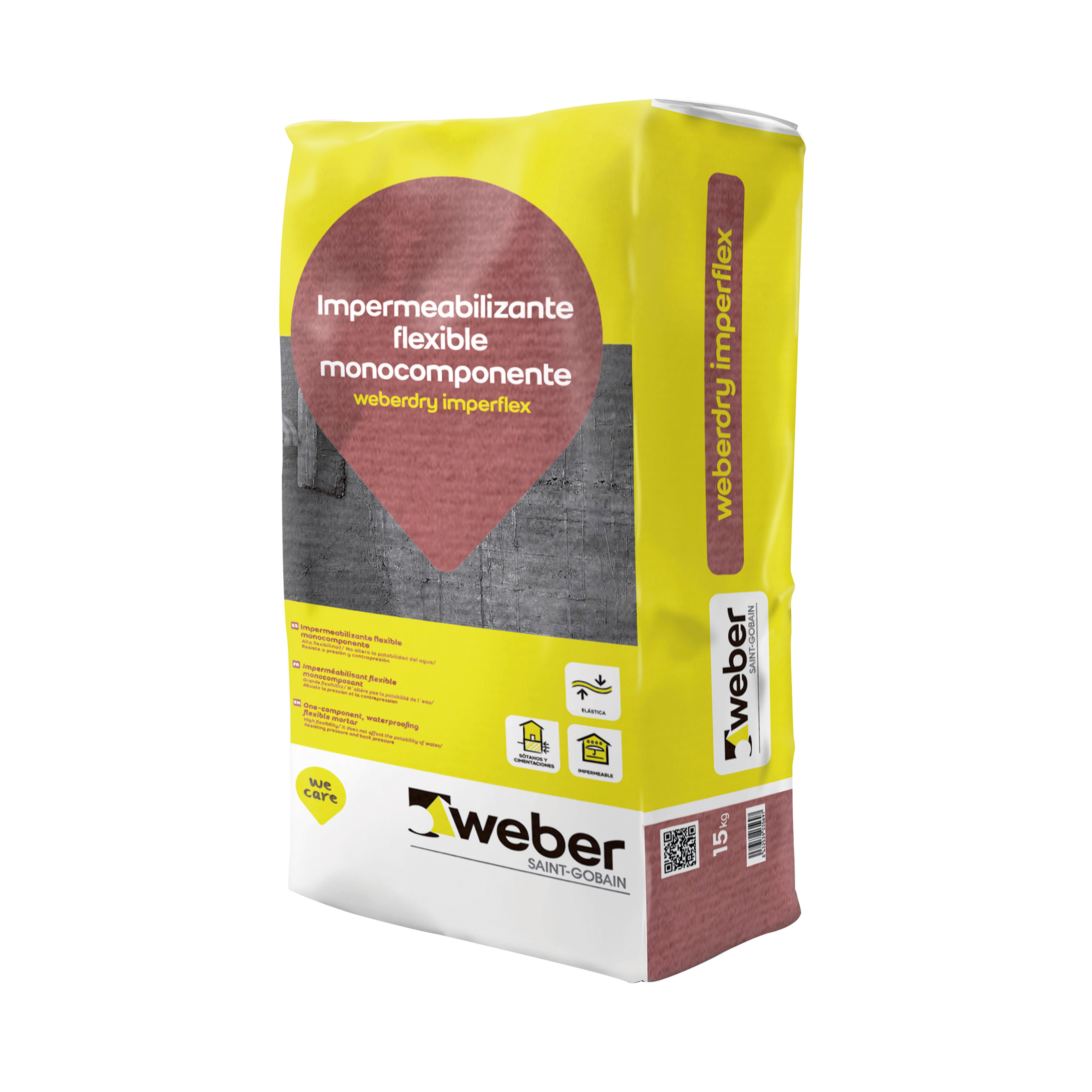 MORTERO IMPERMEABLE WEBERDRY IMPERFLEX 15 KG | Obramat
