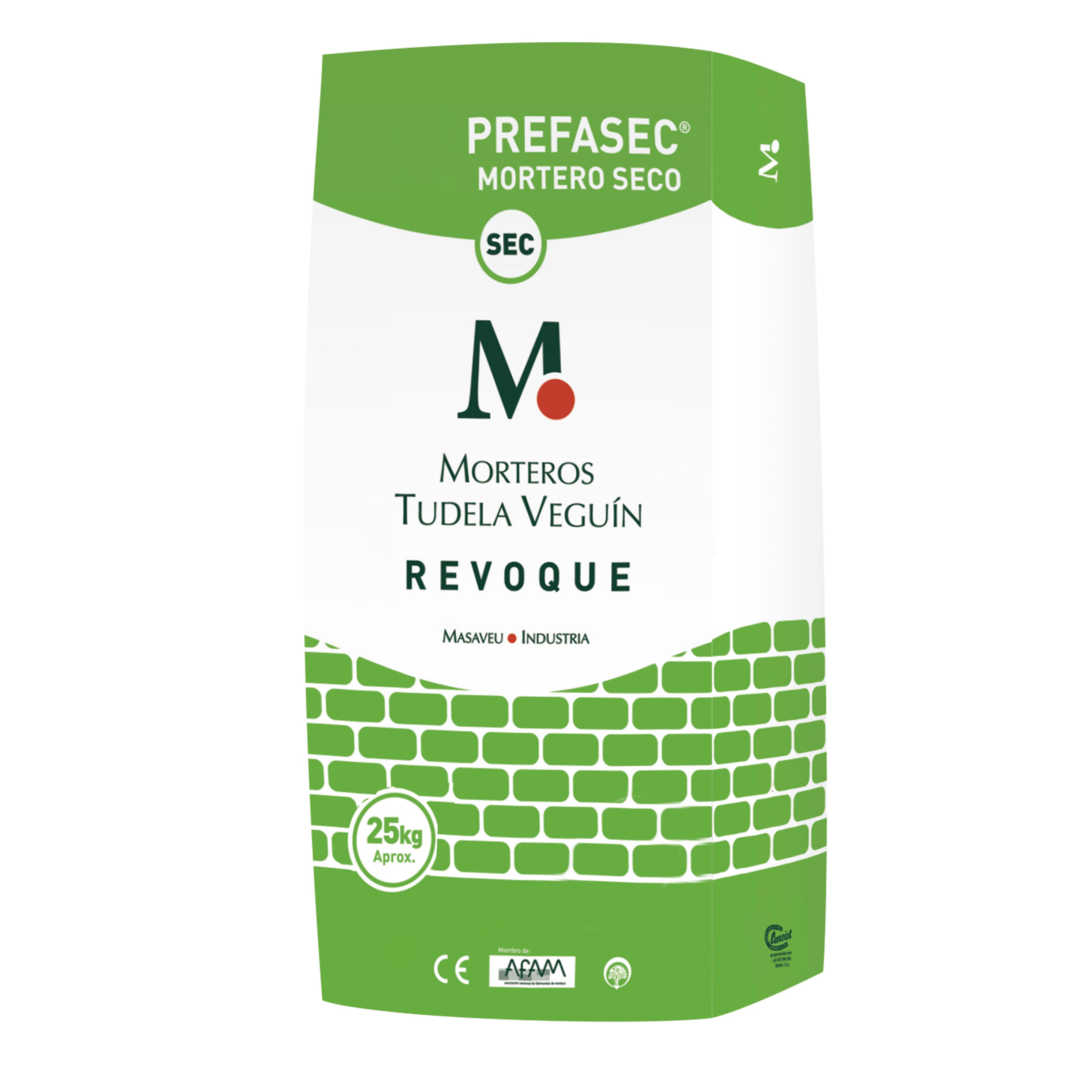 MORTERO DE REVOCO EN CAPA GRUESA TUDELA VEGUIN PREFASEC REVOQUE HIDRÓFUGO G 25 KG GRIS | Obramat