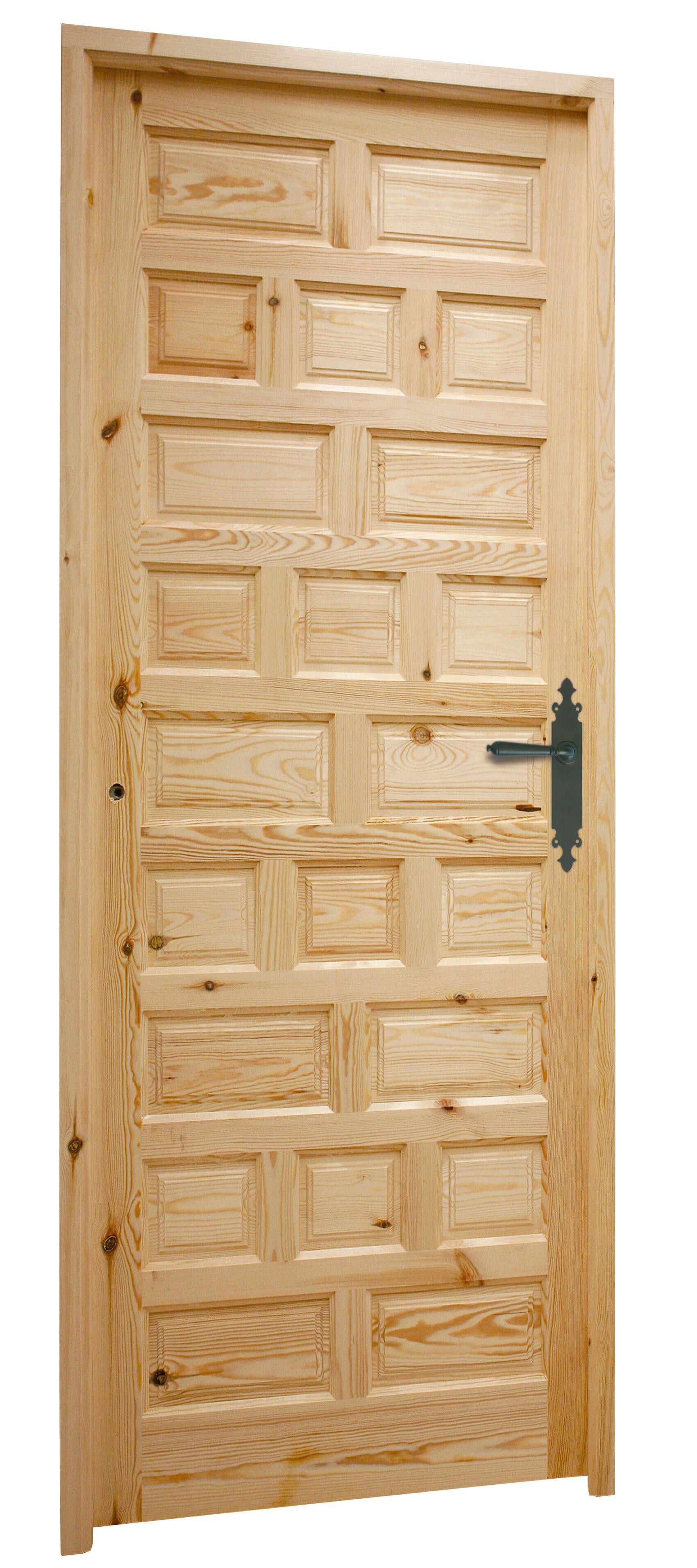 PUERTA INTERIOR EN BLOCK MACIZA PINO CASTELLANA 62,5 CM IZQUIERDA | Obramat