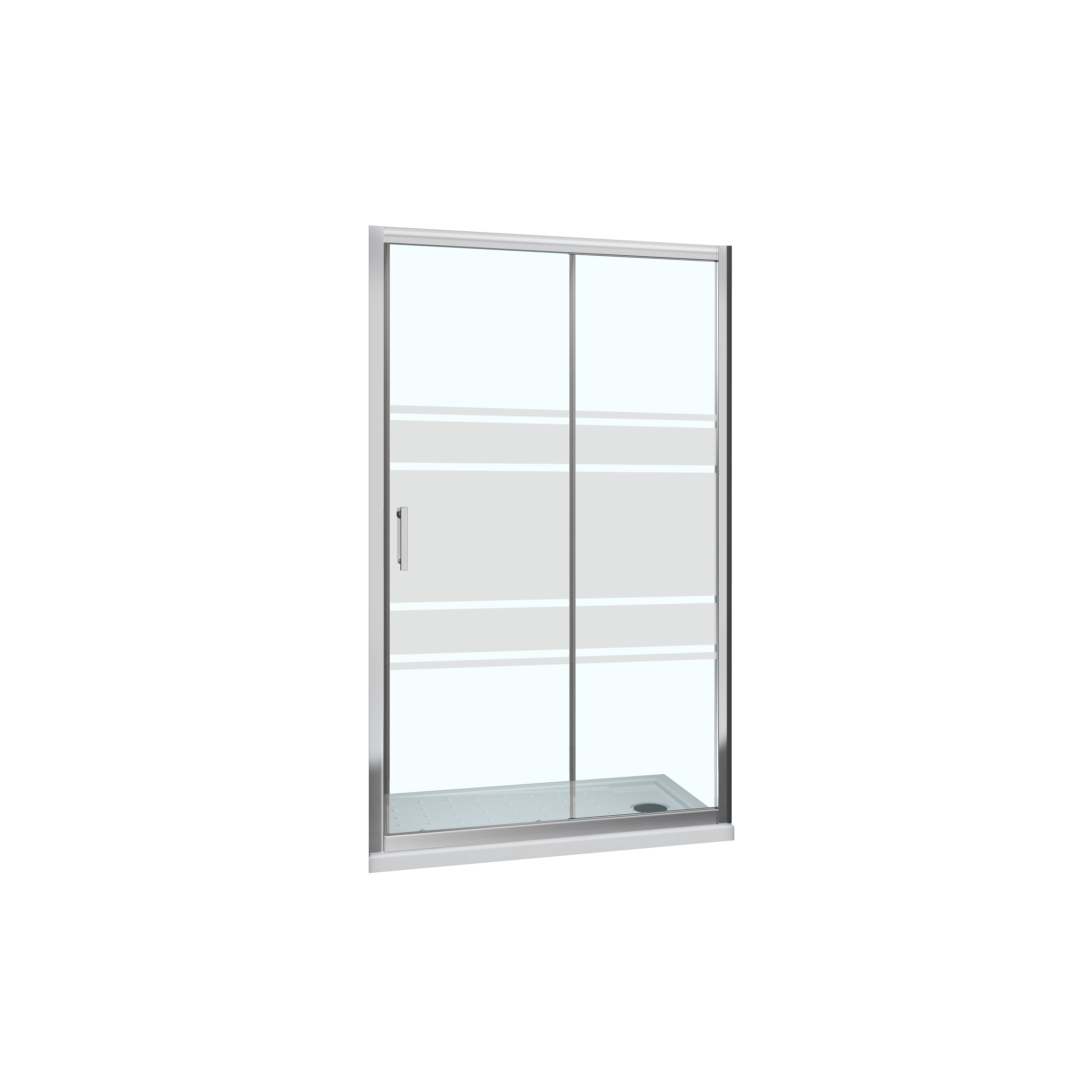MAMPARA DE DUCHA FRONTAL CORREDERA LEXIE 150CM CROMO | Obramat