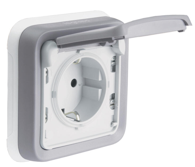 SCHUKO EMPOTRAR SERIE PLEXO GRIS IP55 | Obramat