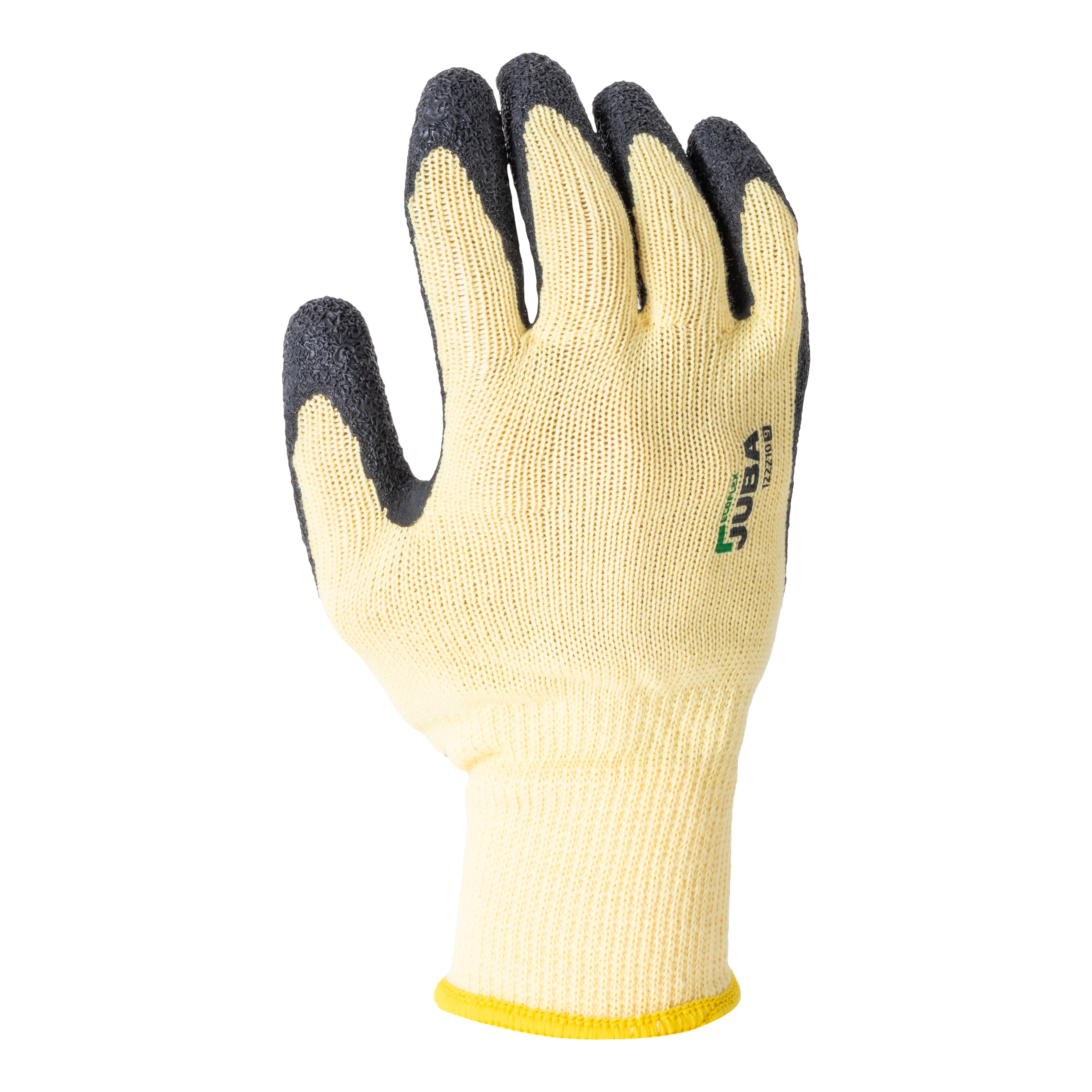 GUANTE POLYESTER ALGODON LATEX NEGRO TALLA 9 JUBA 122210 | Obramat