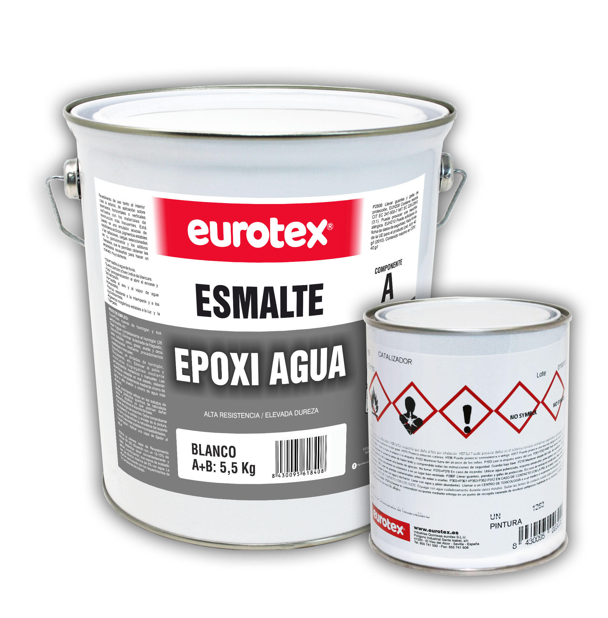 PINTURA EPOXI AL AGUA BICOMPONENTE 5.5KG BLANCO | Obramat
