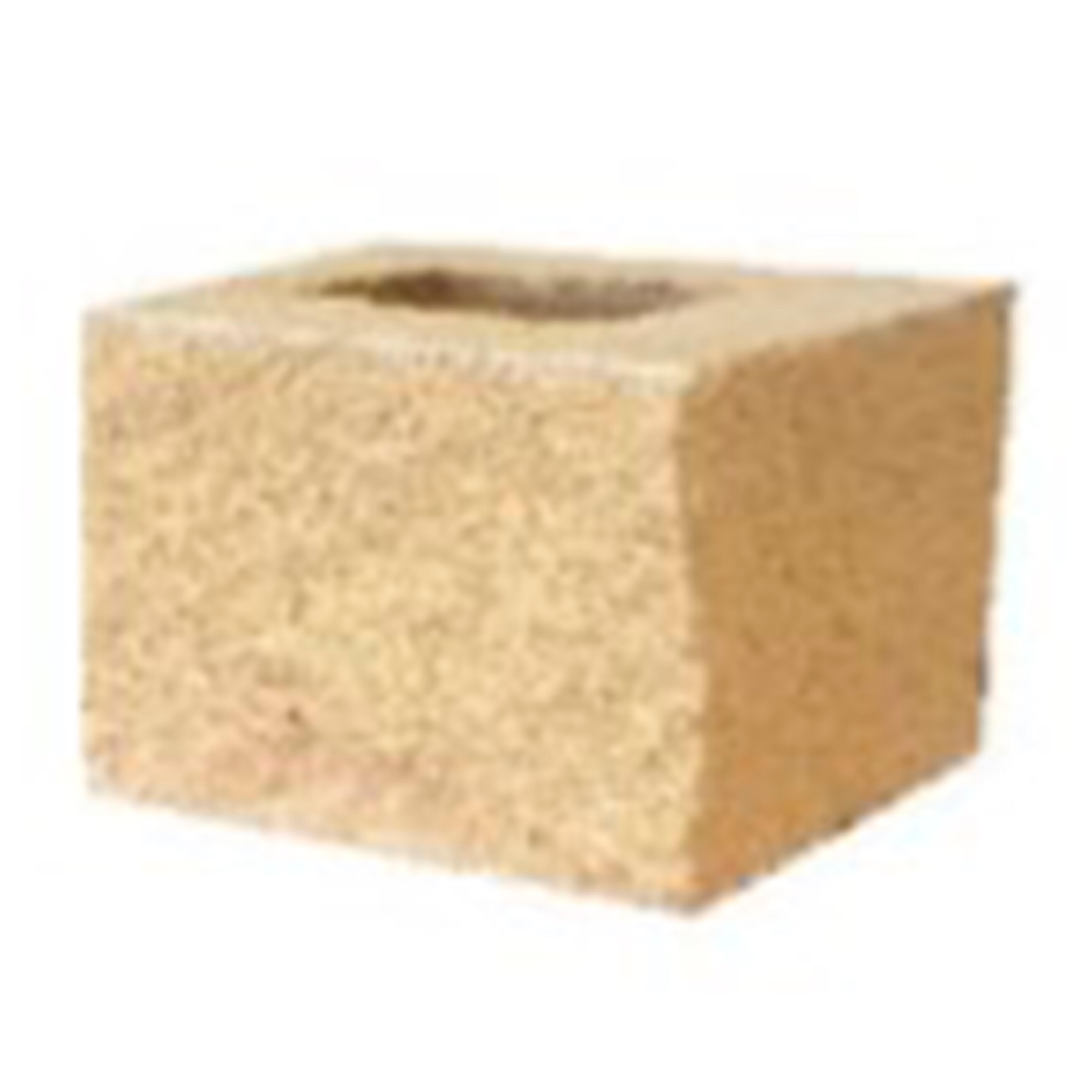 BLOQUE DE HORMIGÓN SPLIT MEDIO 2 CARAS CREMA 39X19X19 CM | Obramat
