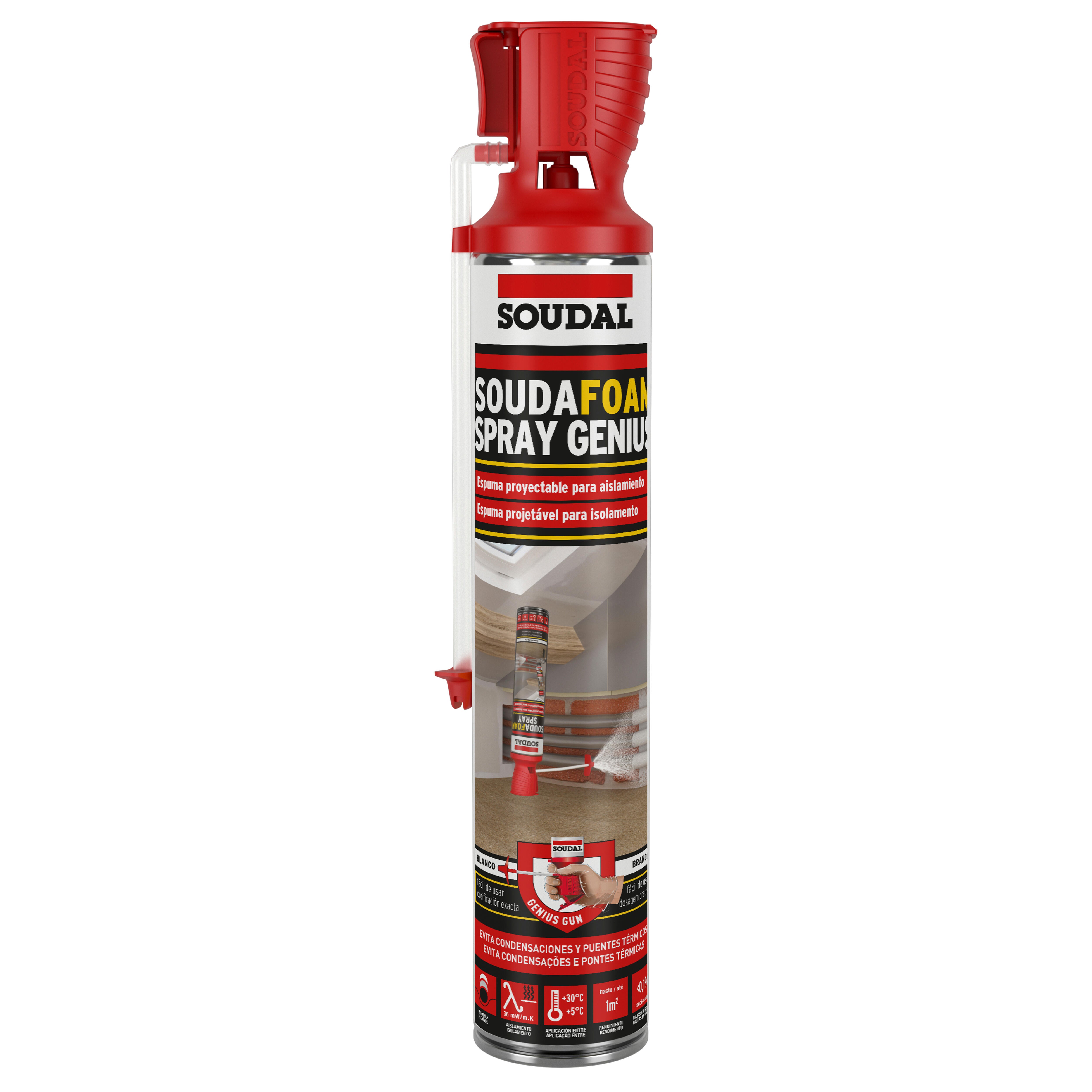 ESPUMA DE POLIURETANO SOUDAFOAM SPRAY GENIUS SOUDAL 700ML | Obramat