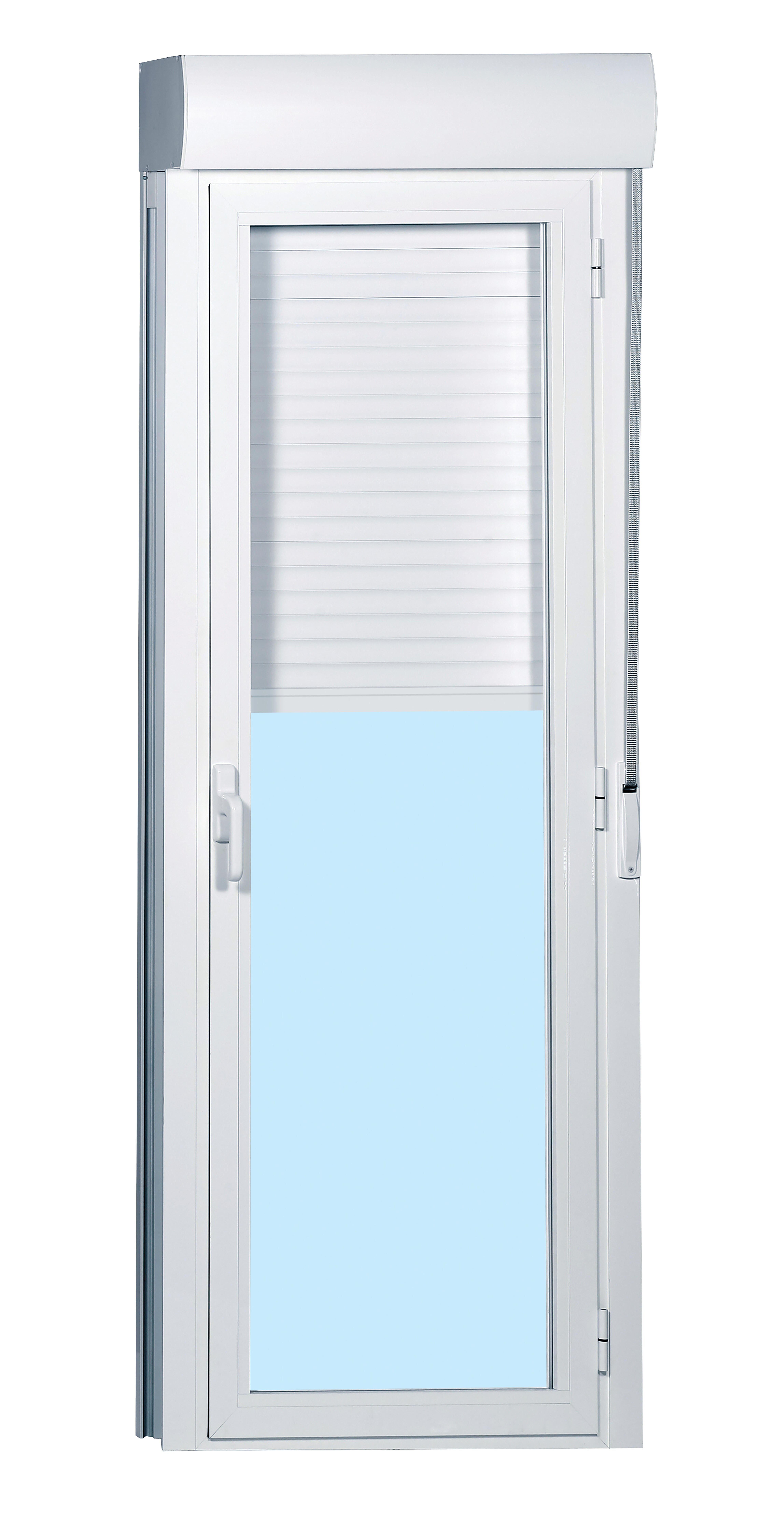 BALCONERA ALUMINIO BLANCA ABATIBLE CON PERSIANA 90 X 218 CM | Obramat