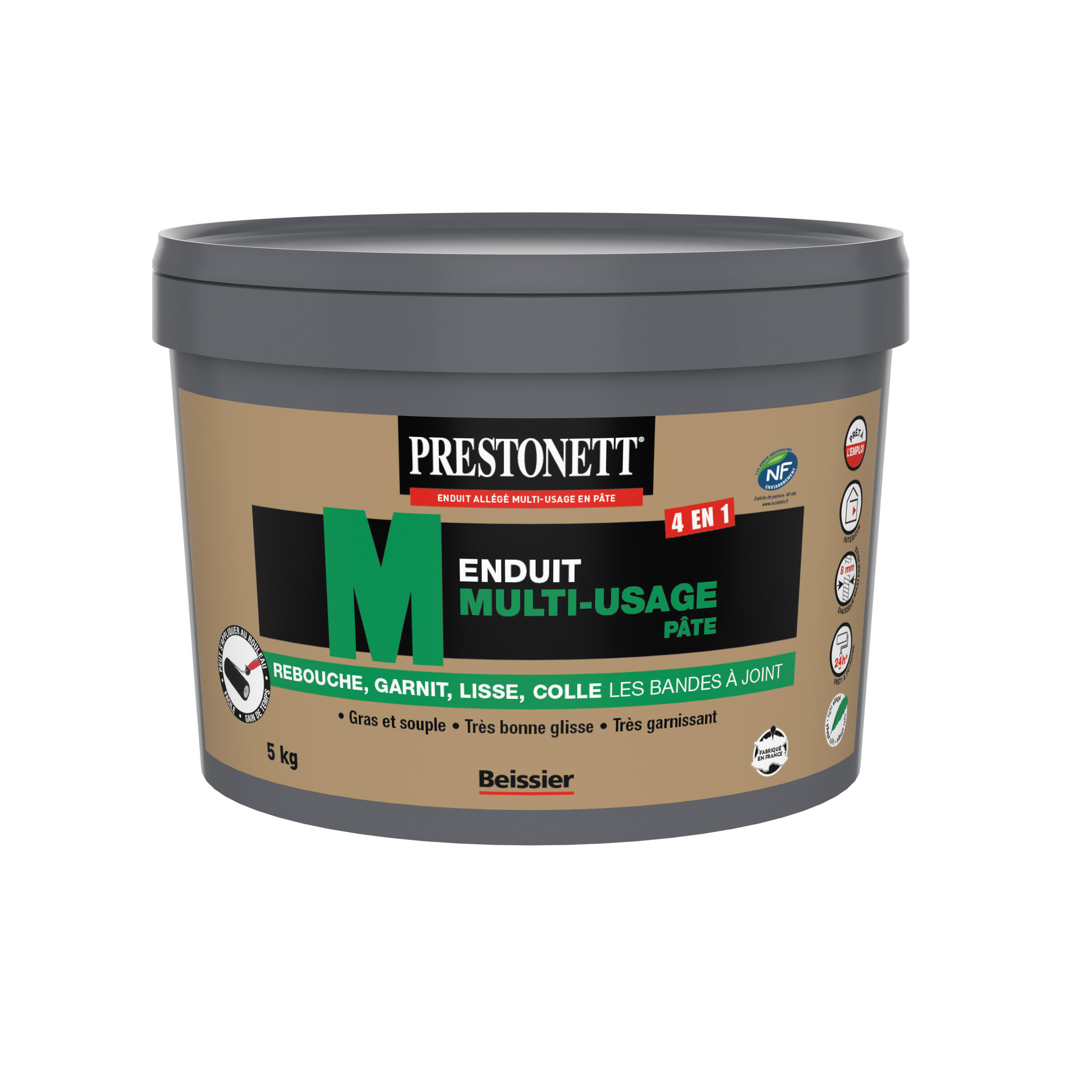Enduit Multifonction en pâte 4 en 1 PRESTONETT 5 kg | Leroy Merlin