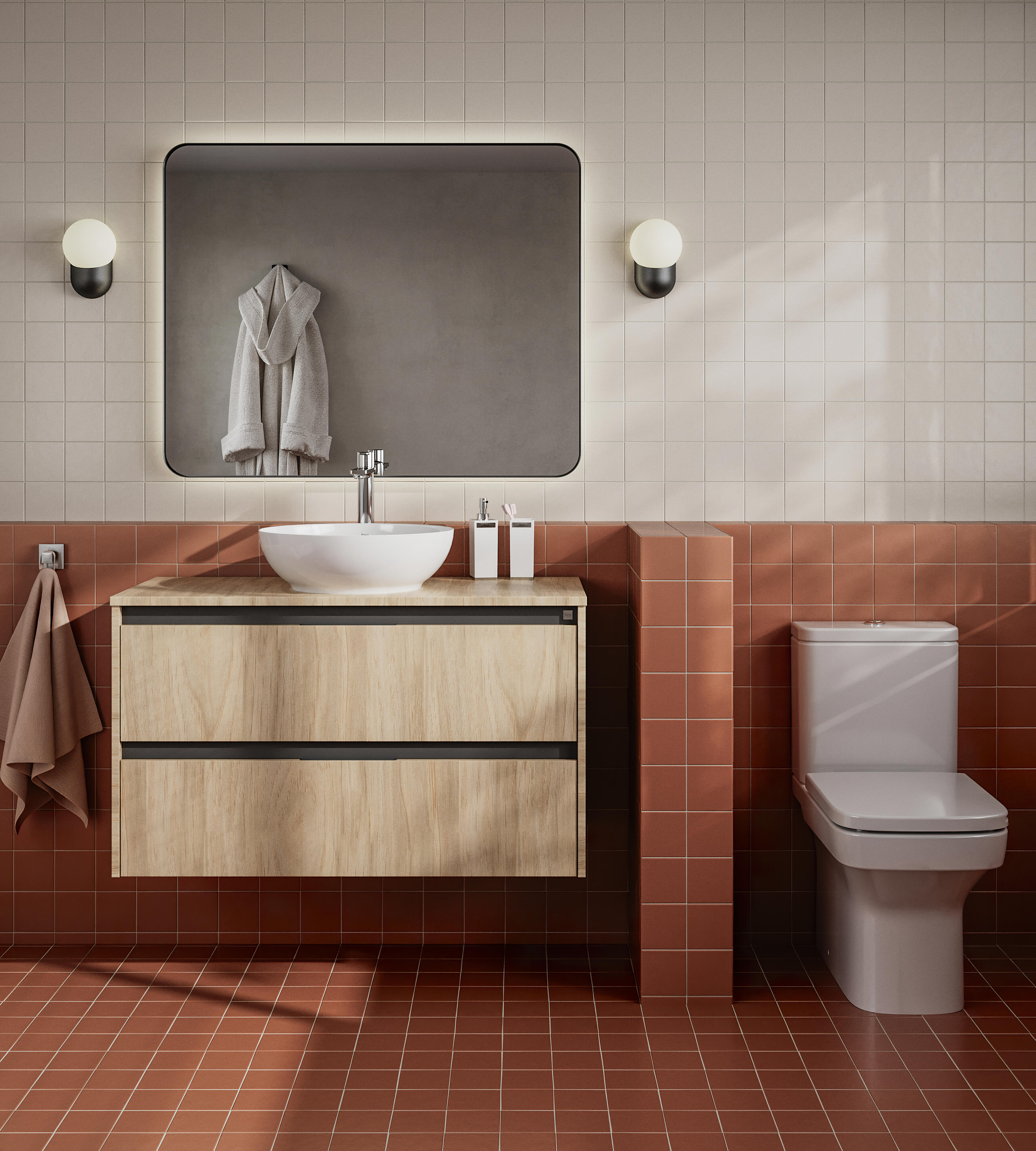 Mueble de baño con lavabo Alpine fresno 100x46 cm | Leroy Merlin