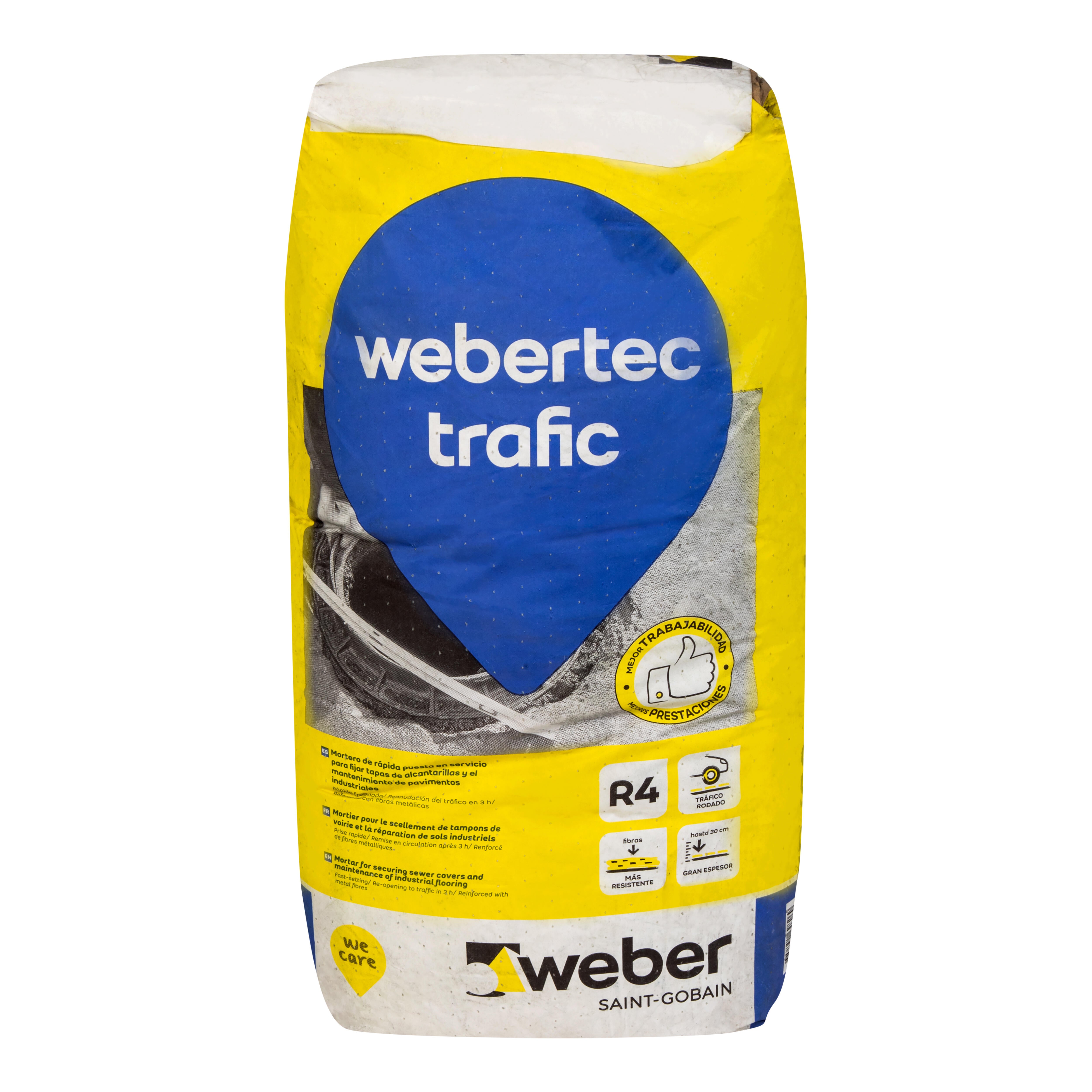 MORTERO MICROHORMIGÓN RÁPIDO WEBERTEC TRAFIC 25 KG | Obramat