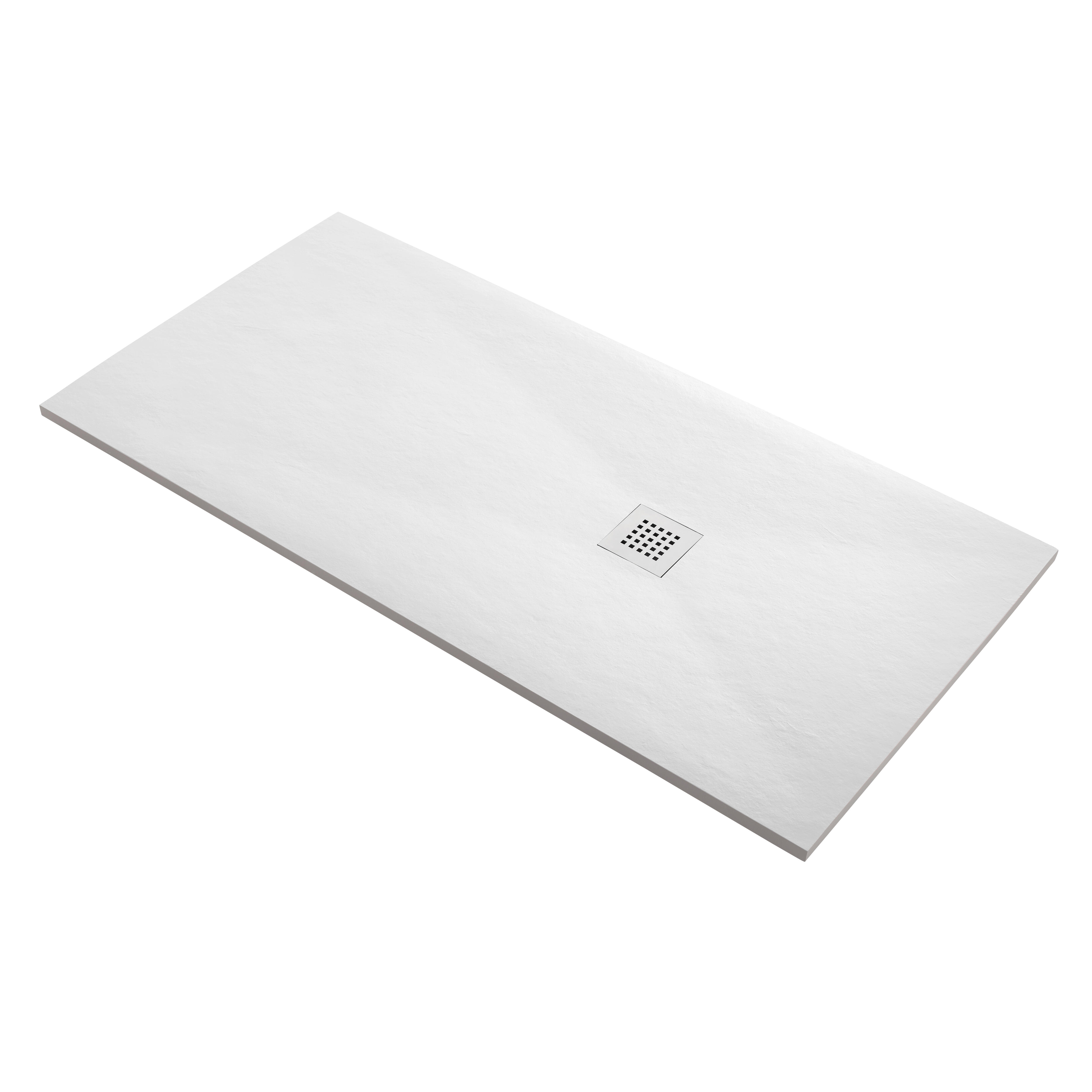 PLATO DE DUCHA RESINA RECTANGULAR BLANCO 80X140X3CM | Obramat