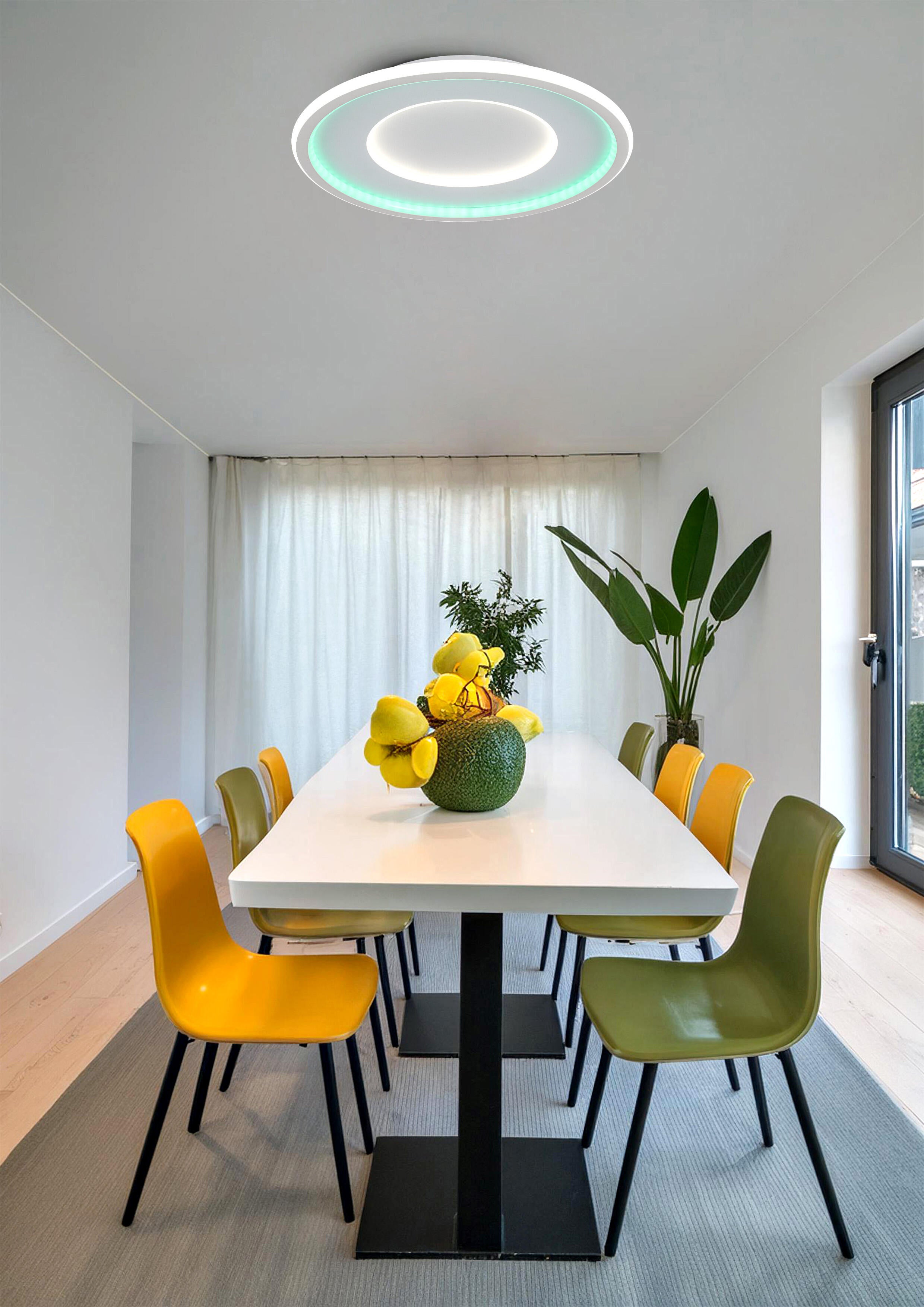 Plafoniera LED design Azzurra, bianco Ø 42 cm, luce con 3 temperature ...