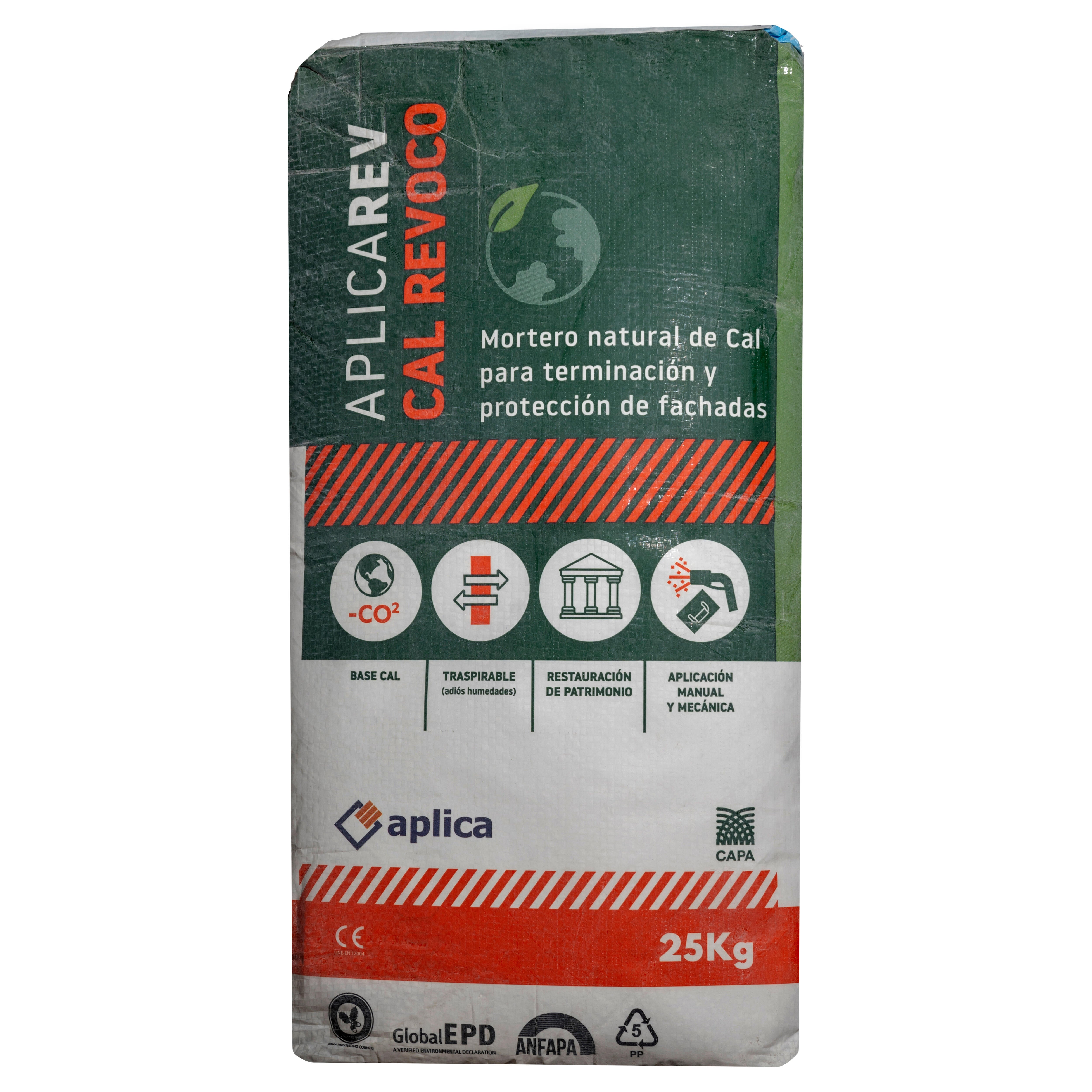 MORTERO APLICA REV CAL REVOCO 25 KG BLANCO. | Obramat