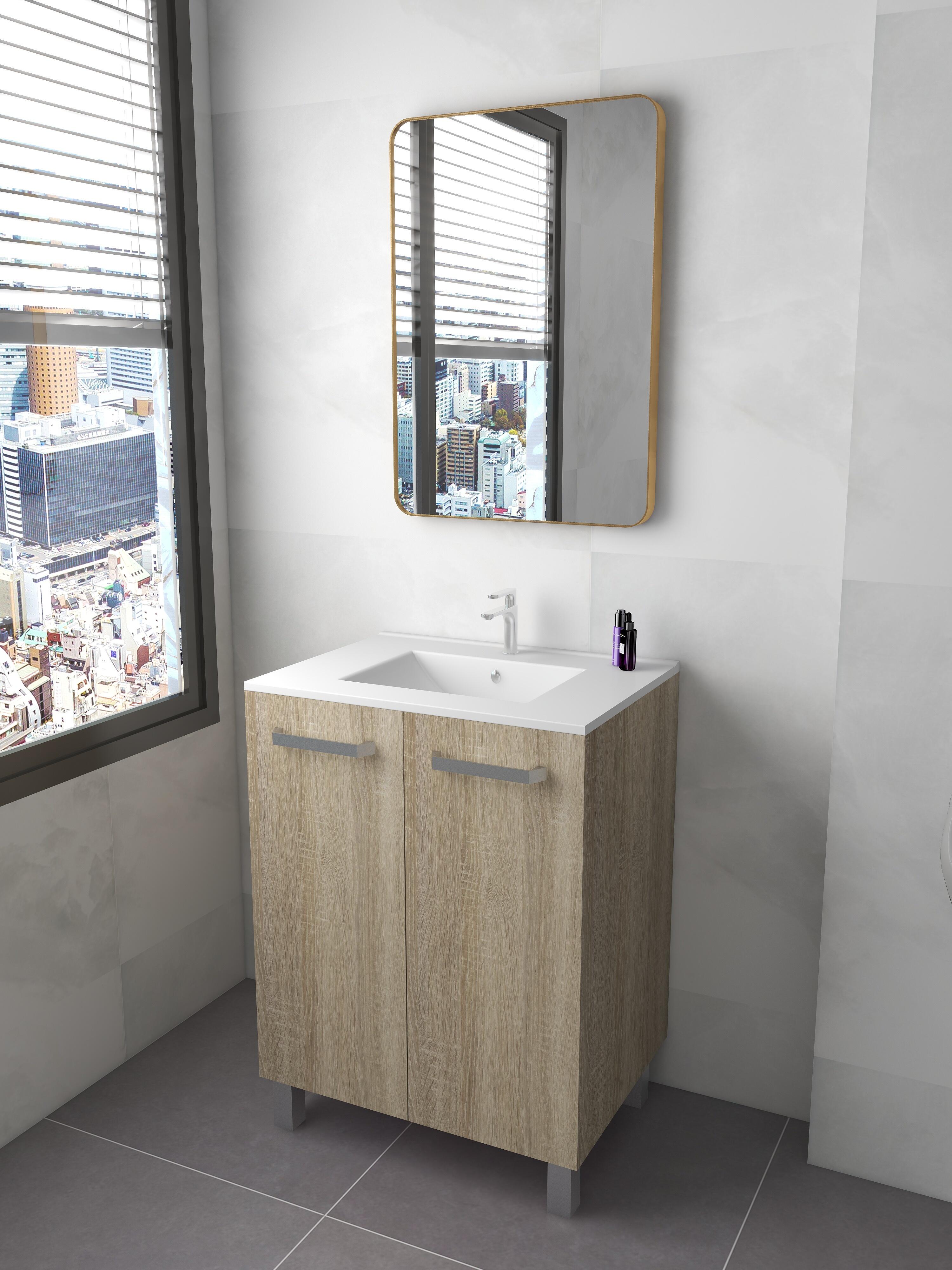 MUEBLE DE BAÑO ECO ROBLE 60X45CM 2 PUERTAS | Obramat