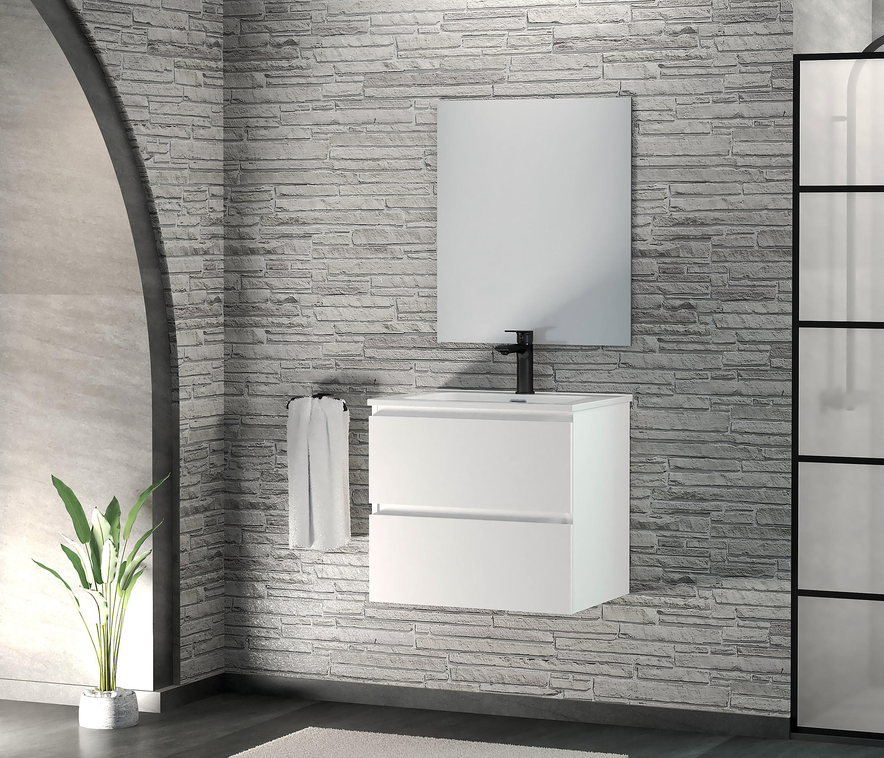 MUEBLE DE BAÑO MAYA BLANCO 60X45CM 2 CAJONES | Obramat
