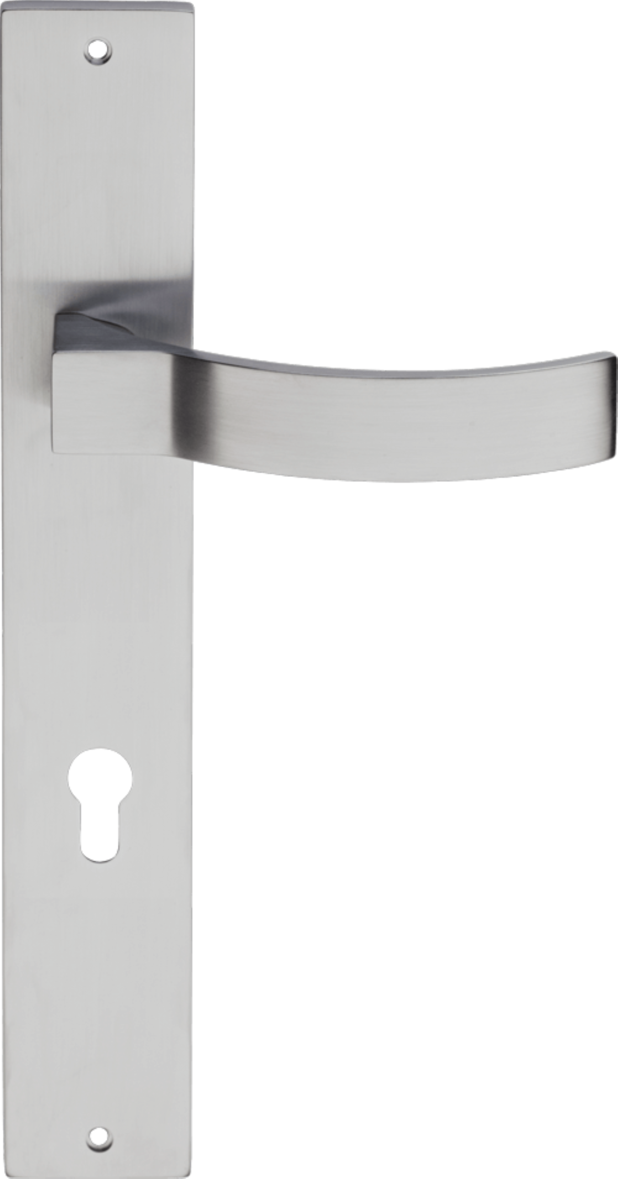 Manilla de placa para puerta Elios de latón en color plata con ...