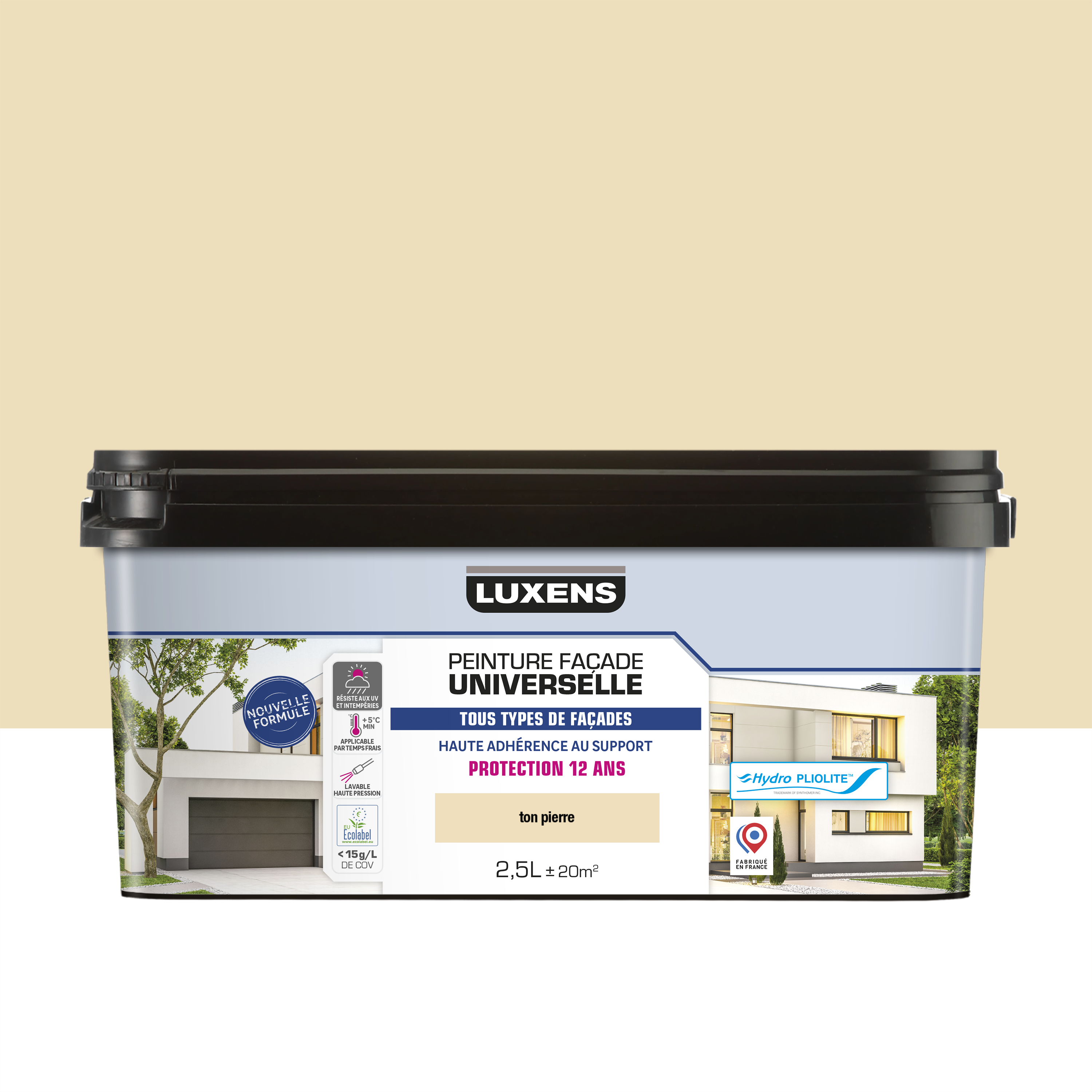 Peinture extérieure façade Universelle LUXENS ton pierre mat 2.5L ...