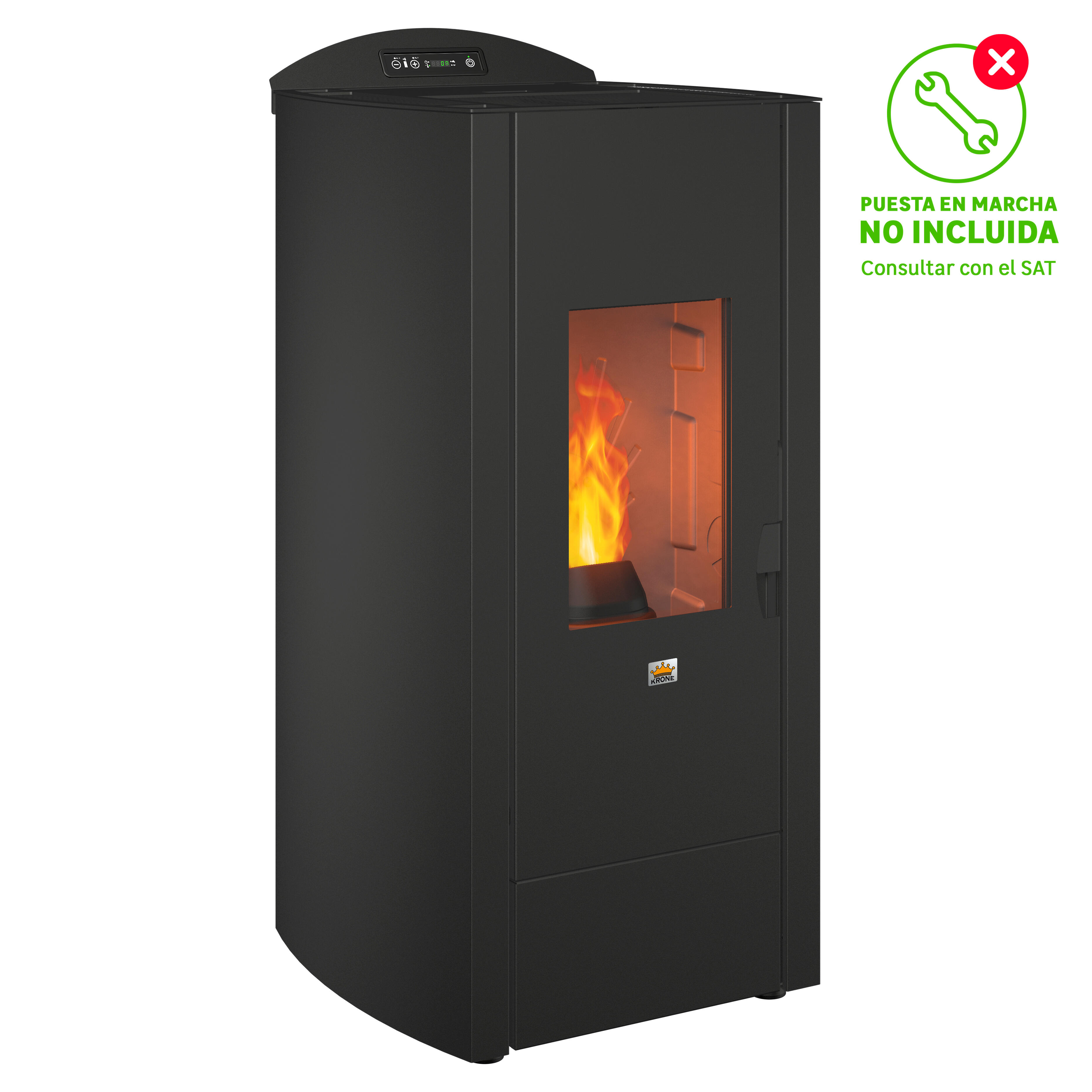 Estufa de pellet KRONE 7 kW negra | Leroy Merlin