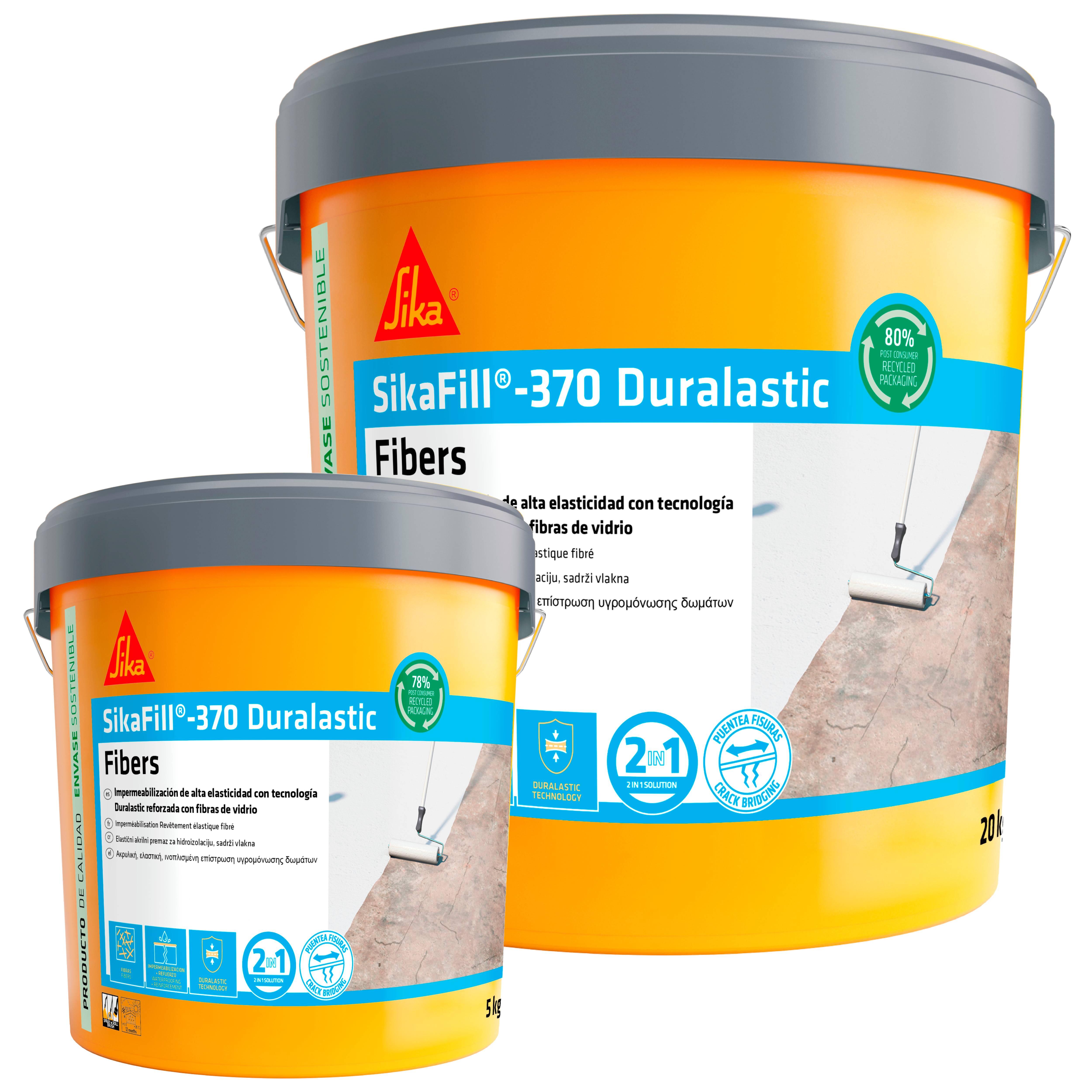 REVESTIMIENTO ELÁSTICO SIKAFILL-370 FIBRAS 5 KG BLANCO | Obramat