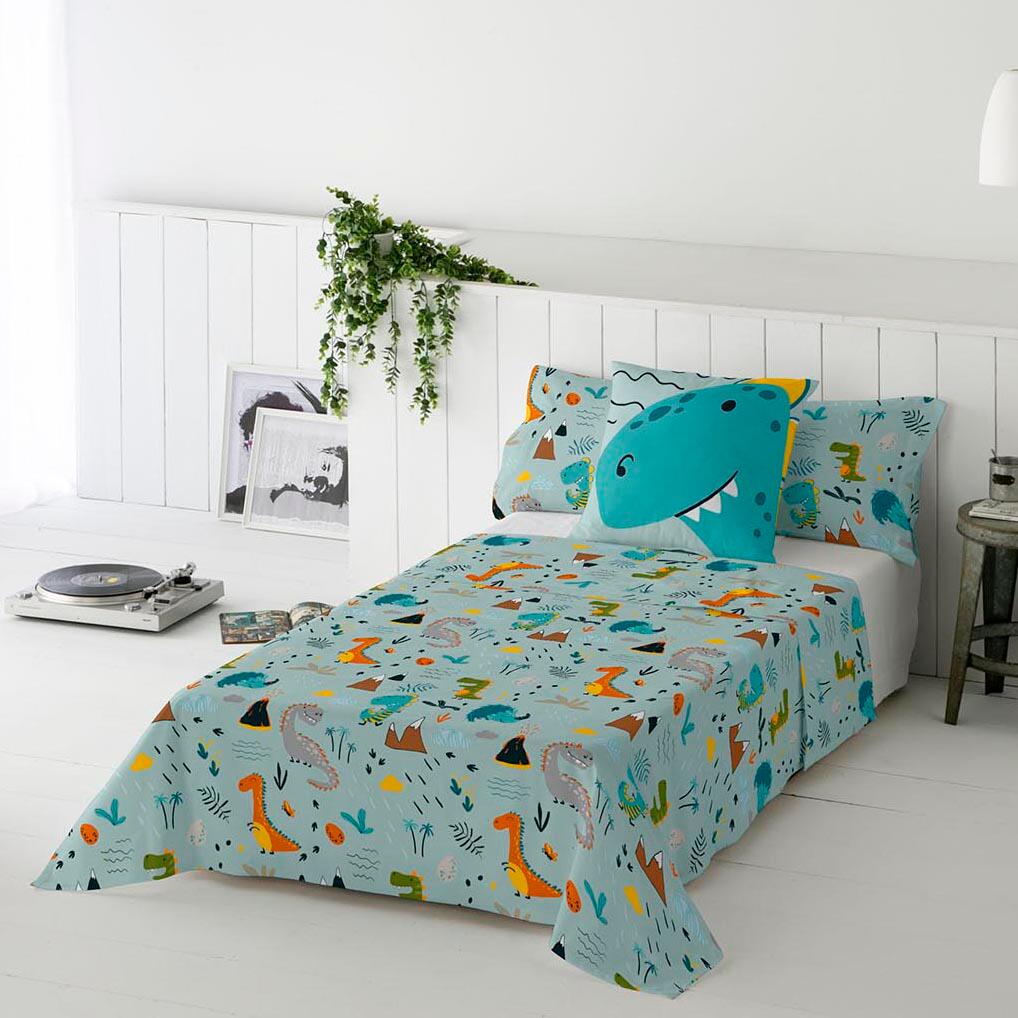 Juego de sábanas infantiles SAURUS 100% algodón cama 105 cm | Leroy Merlin