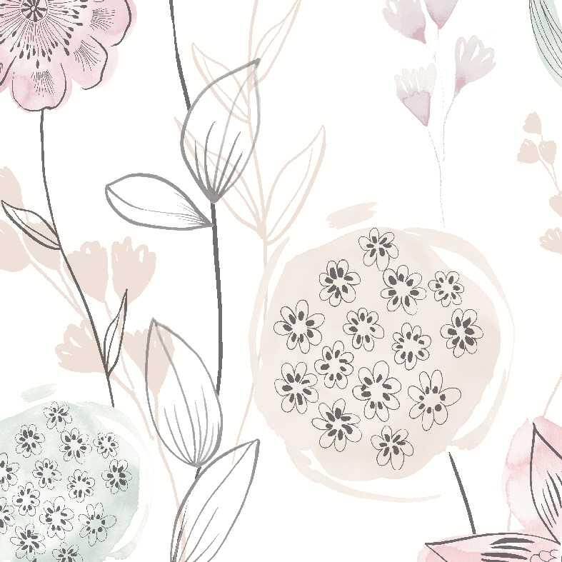 Papier peint intissé Les aventures lavinia rose pastel | Leroy Merlin