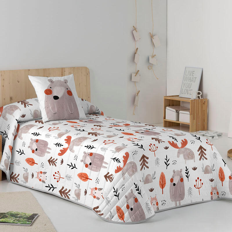 Colcha de cama infantil WILD FOREST para cama 90 cm | Leroy Merlin