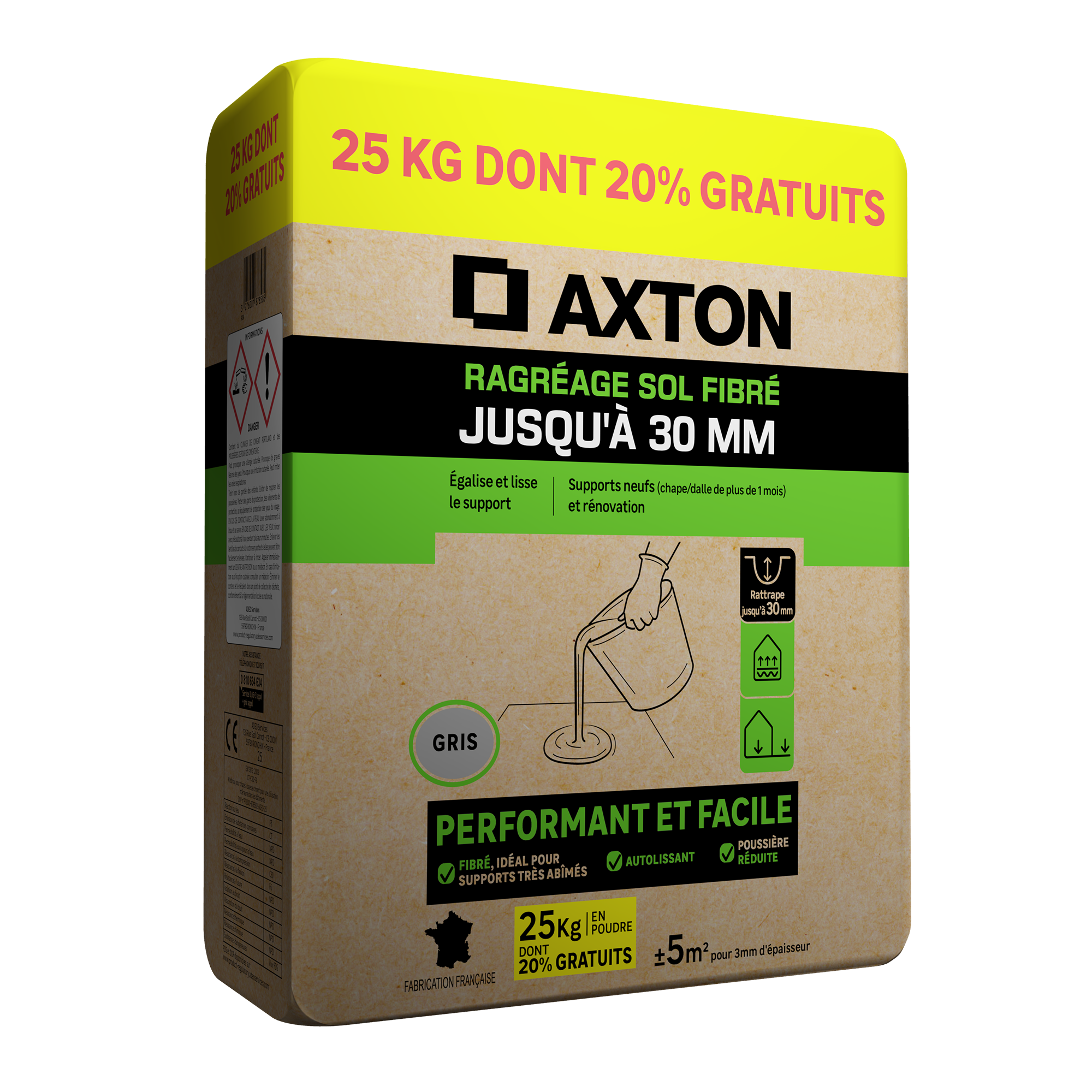 Ragréage intérieur/extérieur AXTON, 25 kg dont 20% gratuits | Leroy Merlin