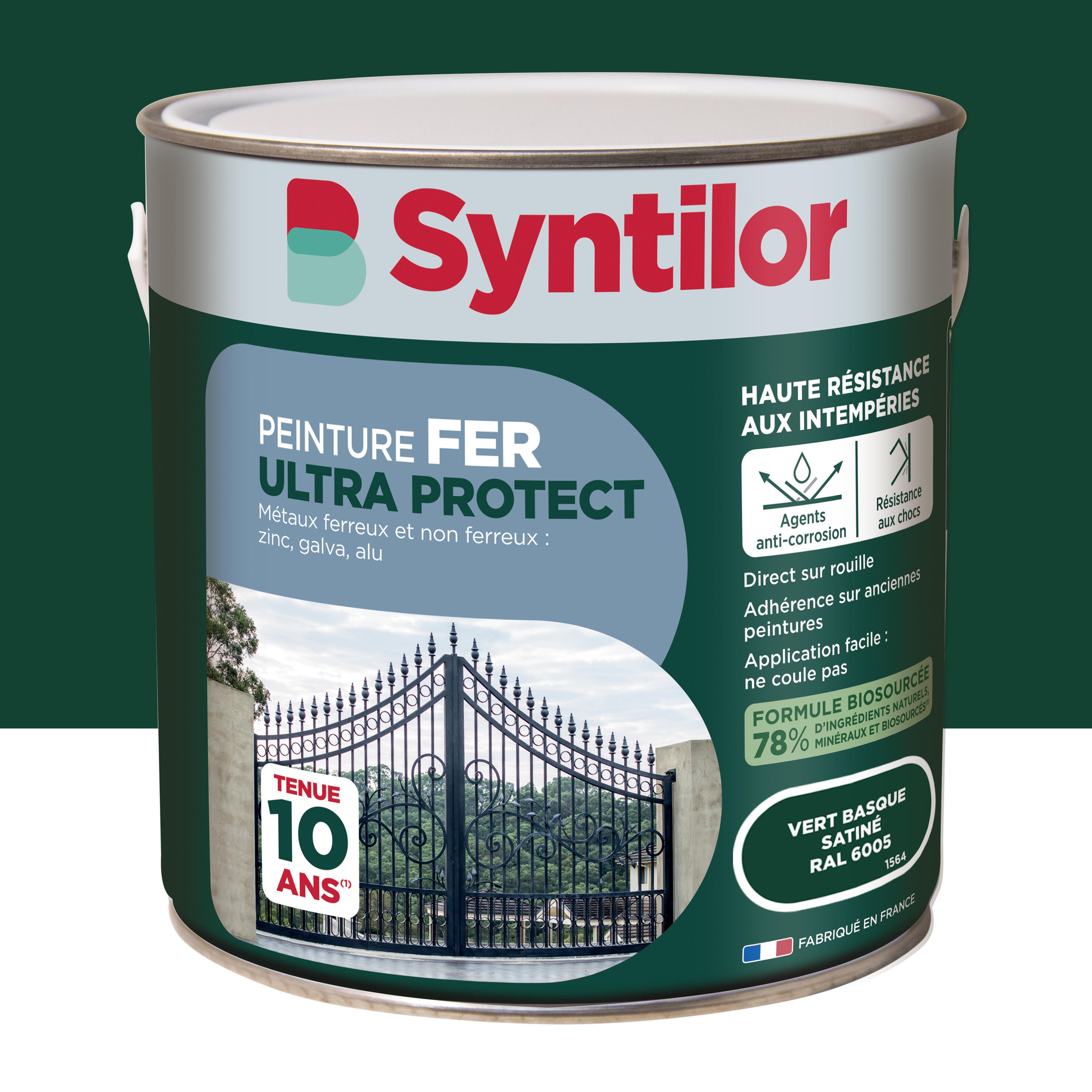 Peinture extérieure fer Ultra protect SYNTILOR vert basque satiné 2l ...