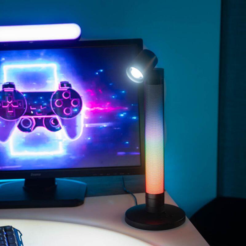 Lampe de bureau Digital gaming, acier, noir, H.40 cm LED | Leroy Merlin