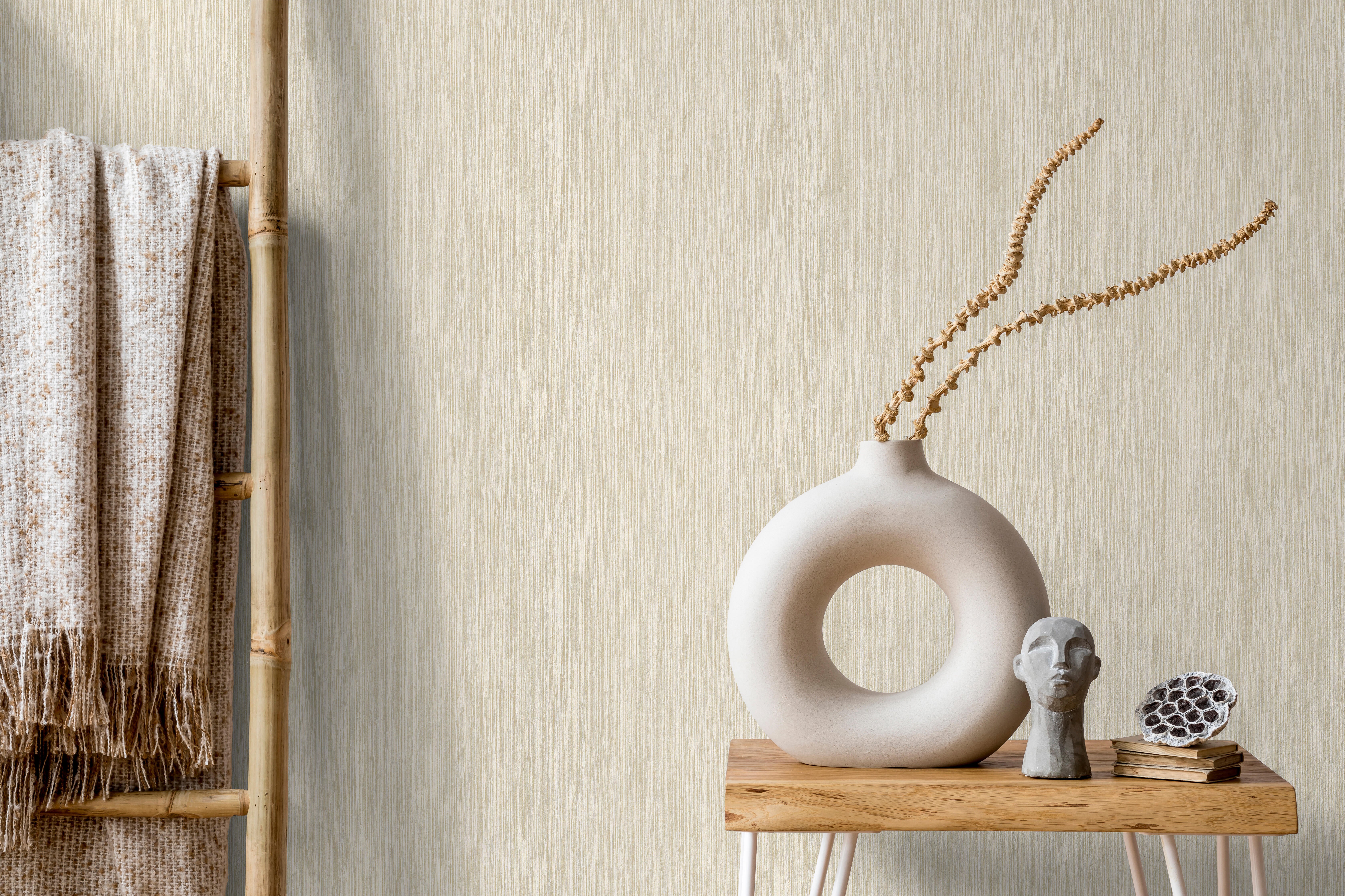 Papier peint intissé Maya rayure beige | Leroy Merlin
