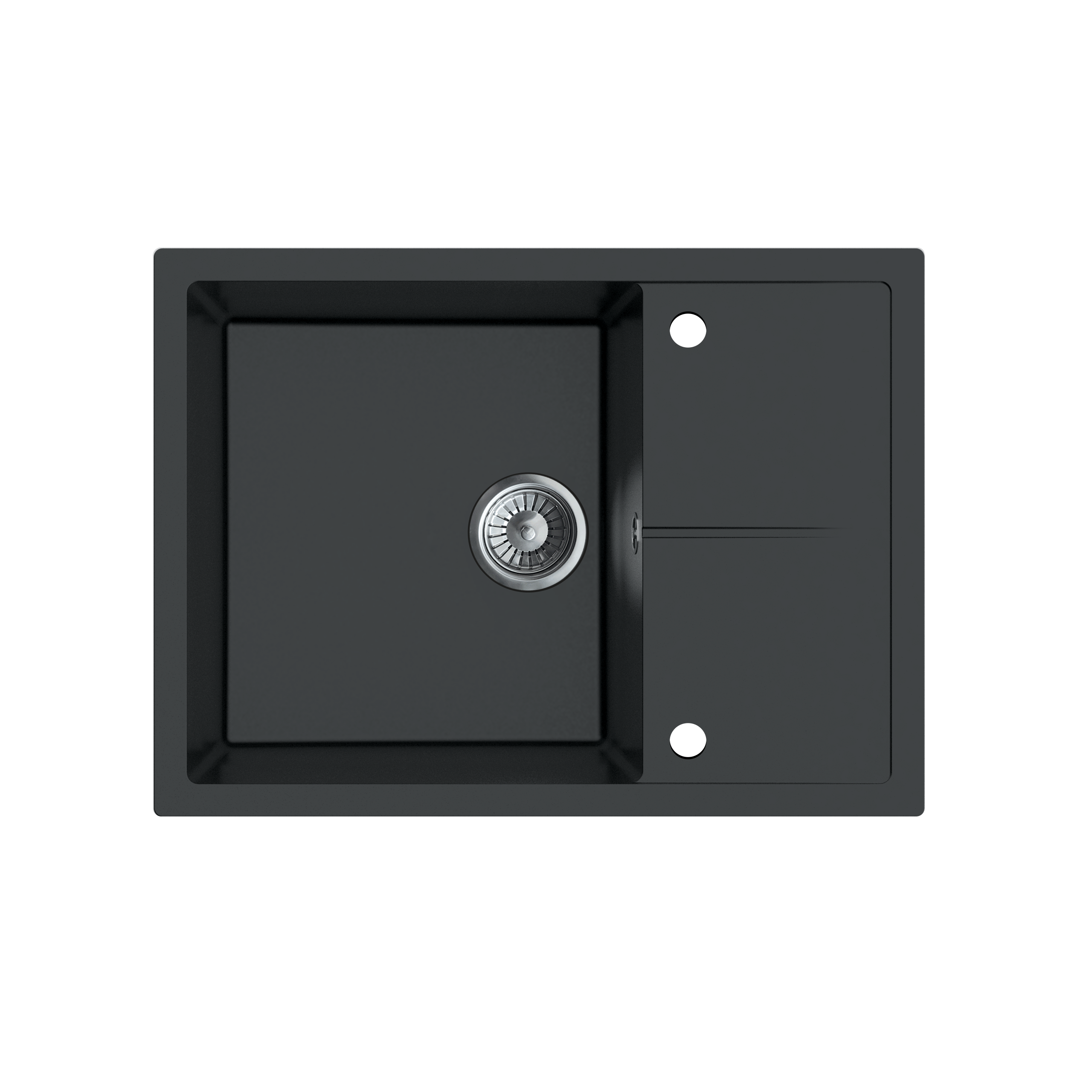 Zlewozmywak granitowy Adore 68 cm czarny MILÓ - Leroy Merlin