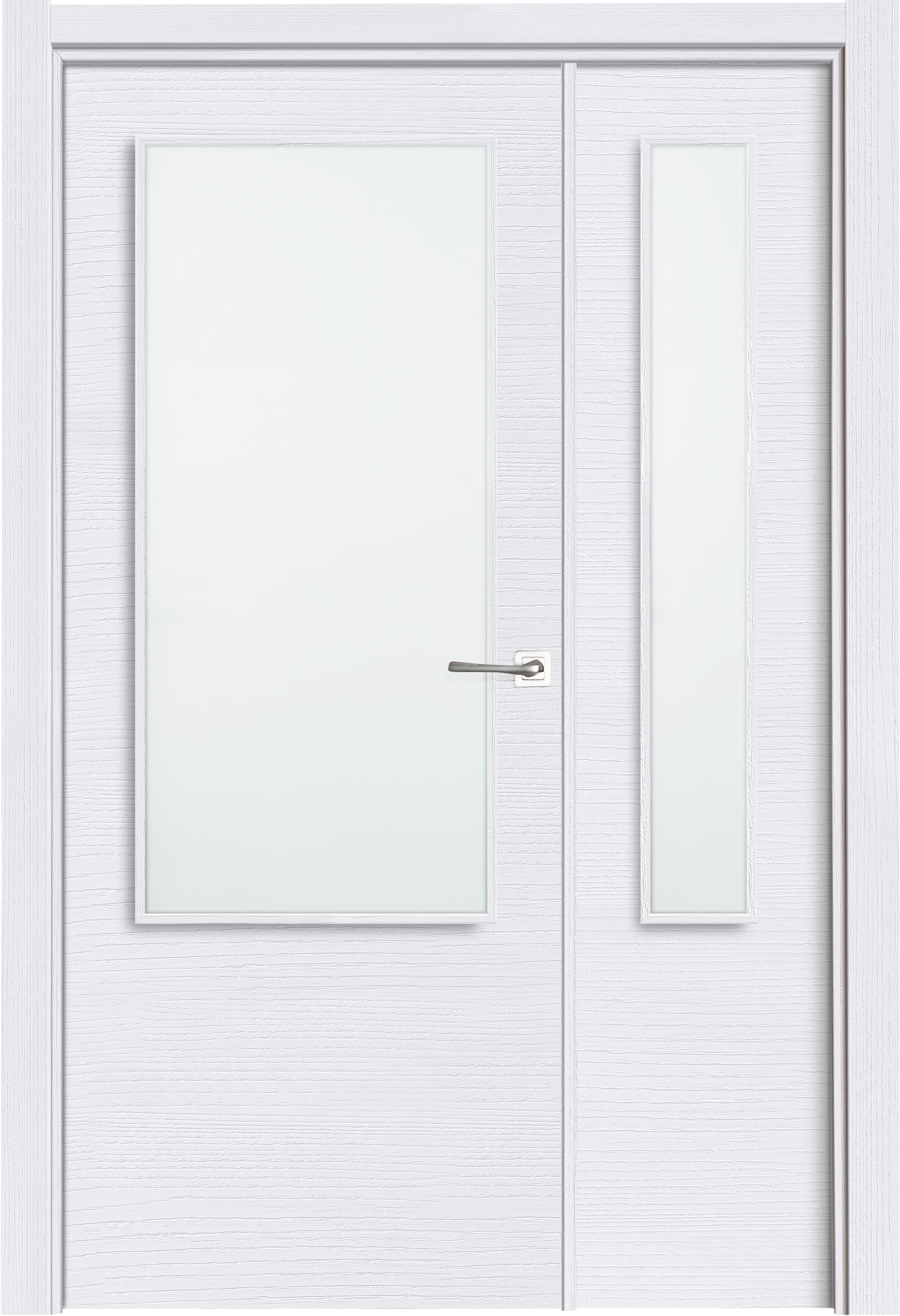 Puerta de interior abatible doble vidriera con fijo con cristal incluido maciza acabado laminado ...