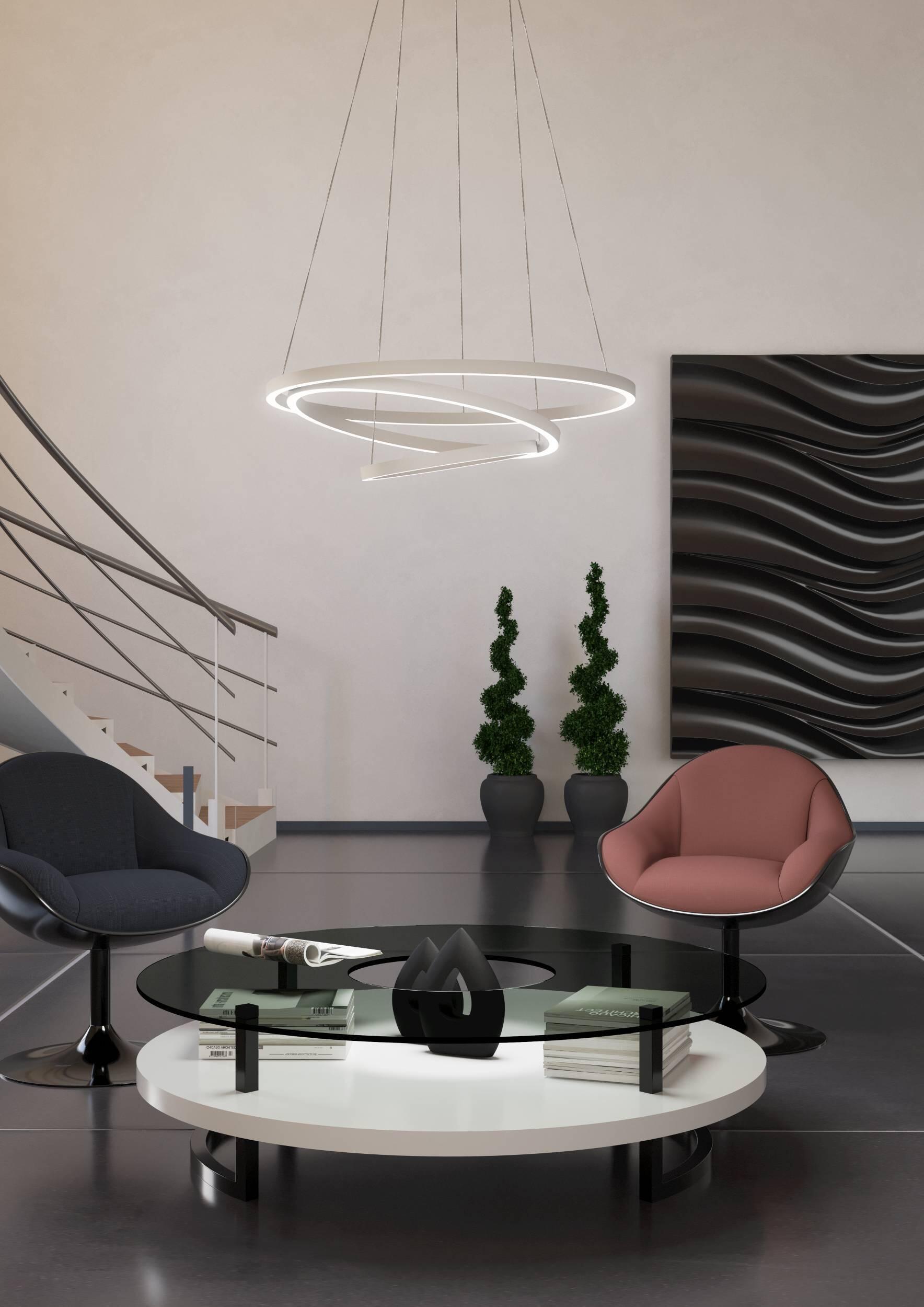 Lámpara de techo colgante blanca 1 luz regulable LED Lobinero ø58 cm ...