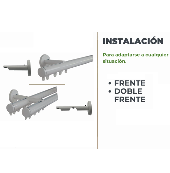 Riel redondo frente manual 100cm blanco | Leroy Merlin