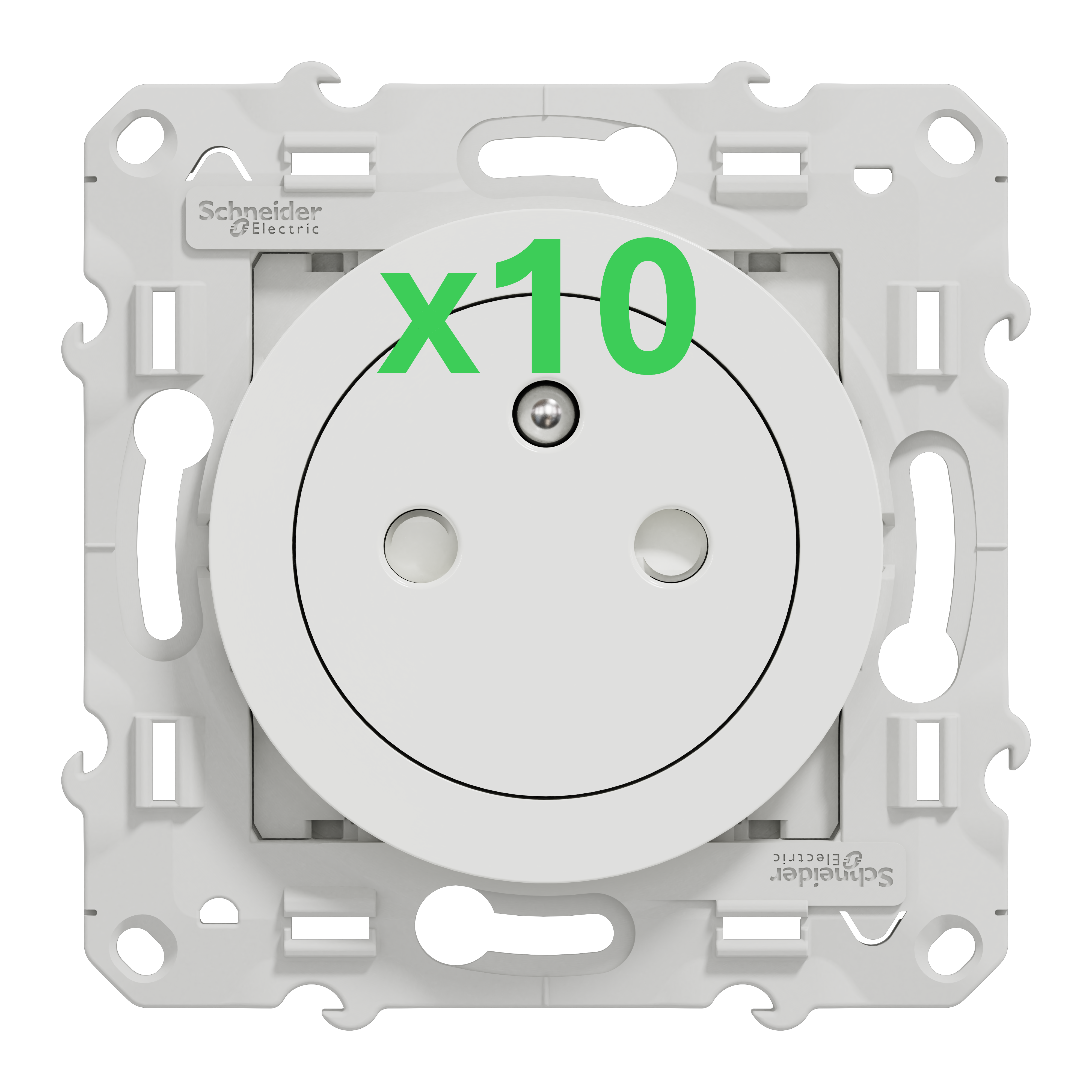 Lot de 10 prises affleurantes à assembler Odace, blanc SCHNEIDER ...