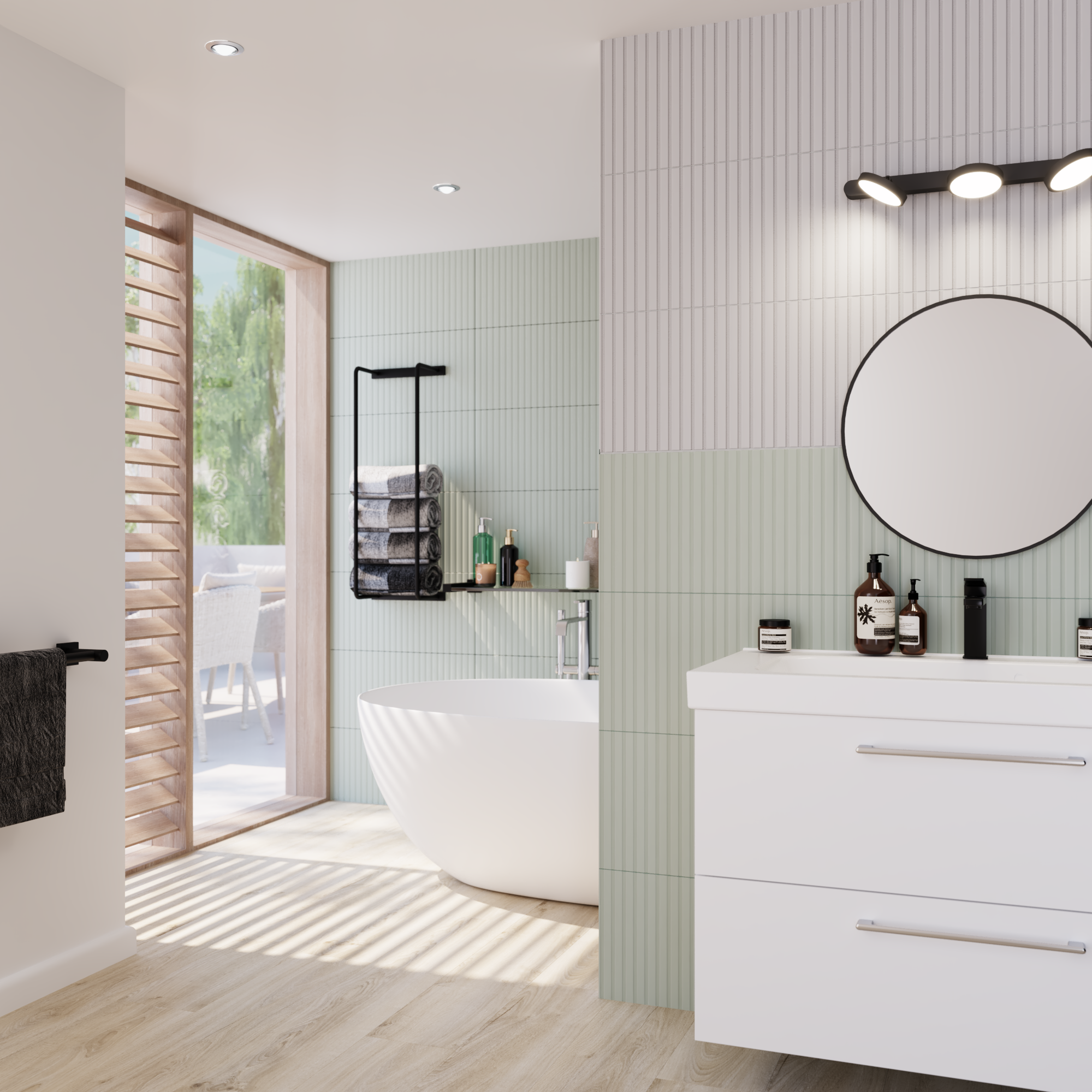 Carrelage mur intérieur effet relief strié blanc Arctic l.30 x L.90 cm ...